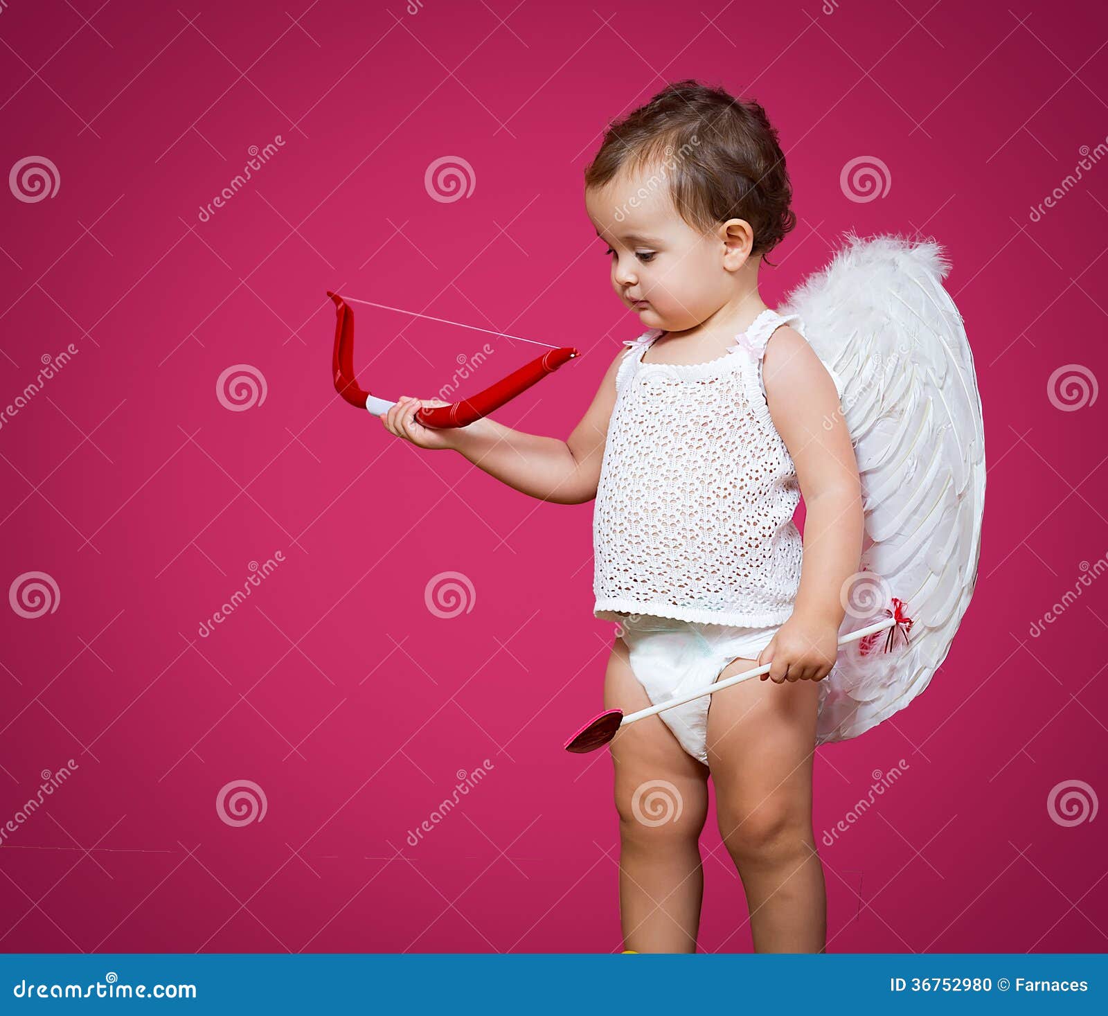 Baby Cupid On Red Background Stock Image | CartoonDealer.com #211435063