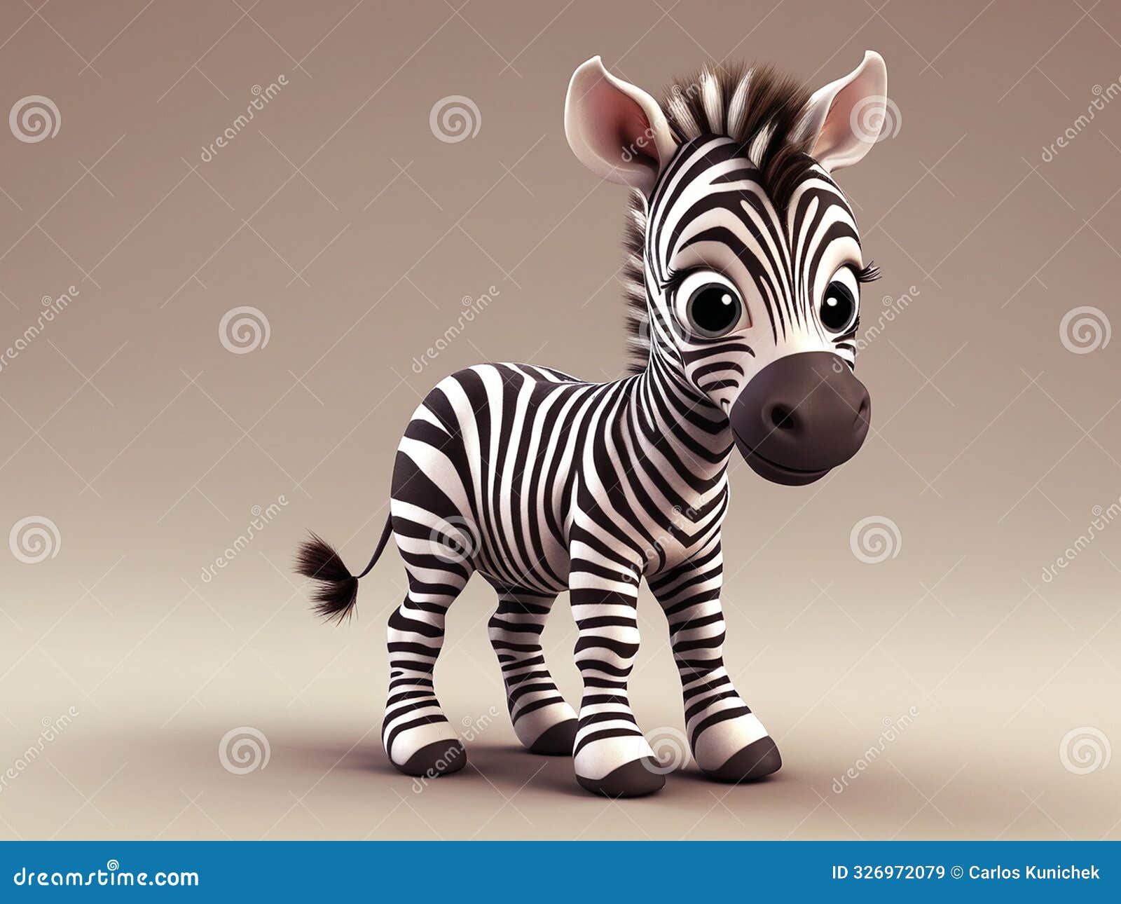Baby Cute Little Zebra Cartoon Image - Generated by Ai Stock ...