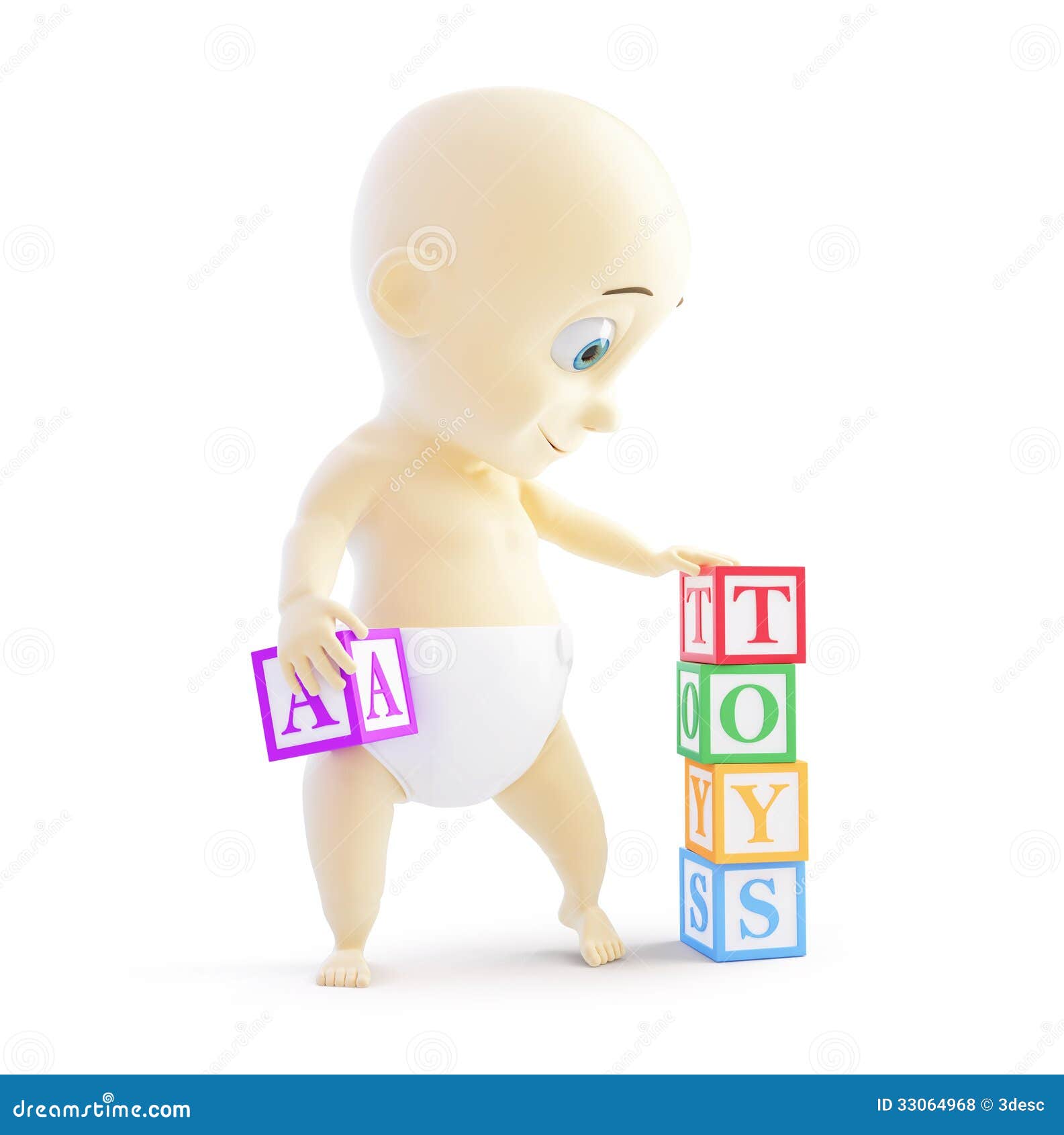 Baby 3d alphabet blocks stock illustration. Illustration of cartoon ...
