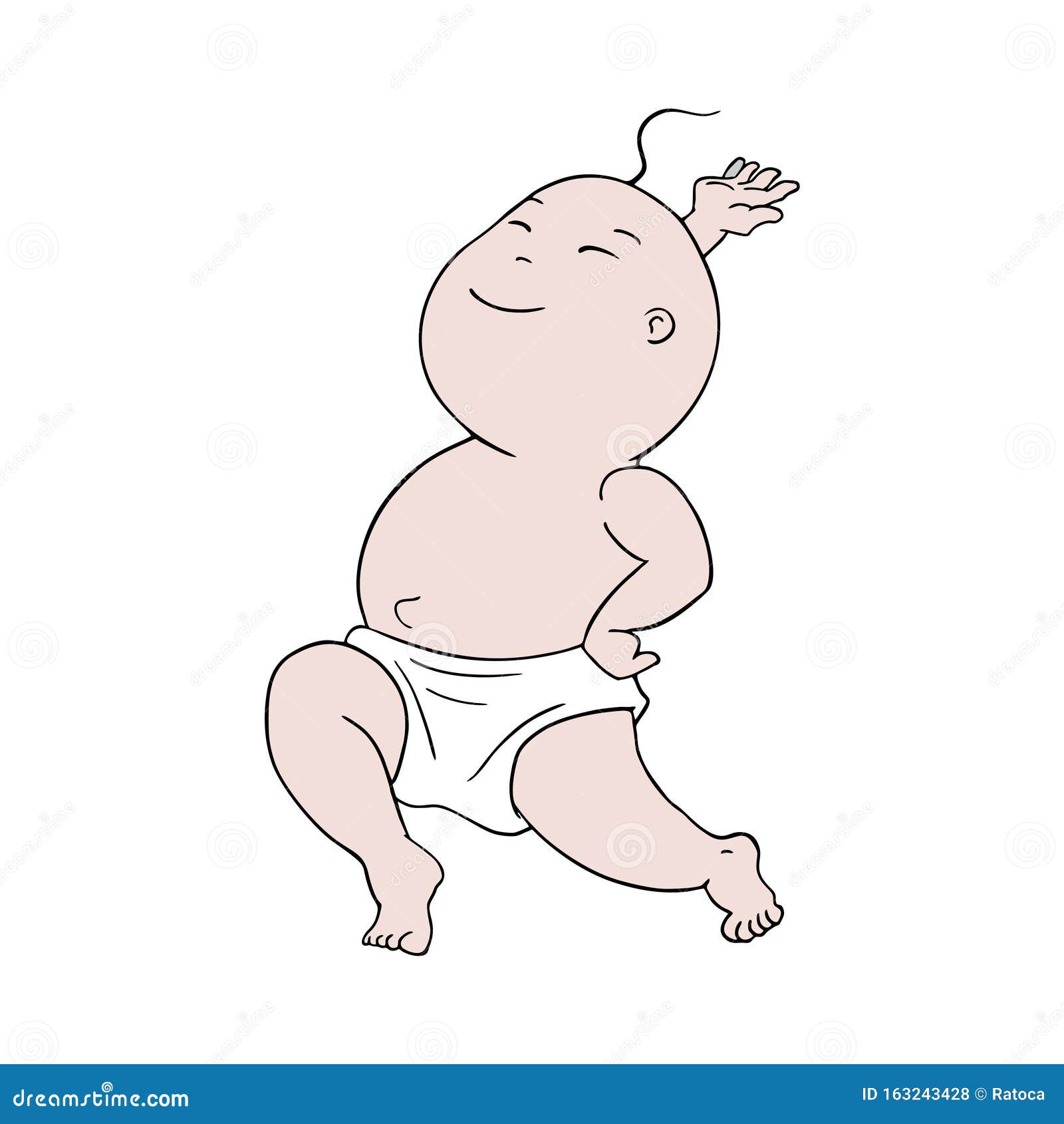 Baby dancing draw stock vector. Illustration of portrait - 163243428