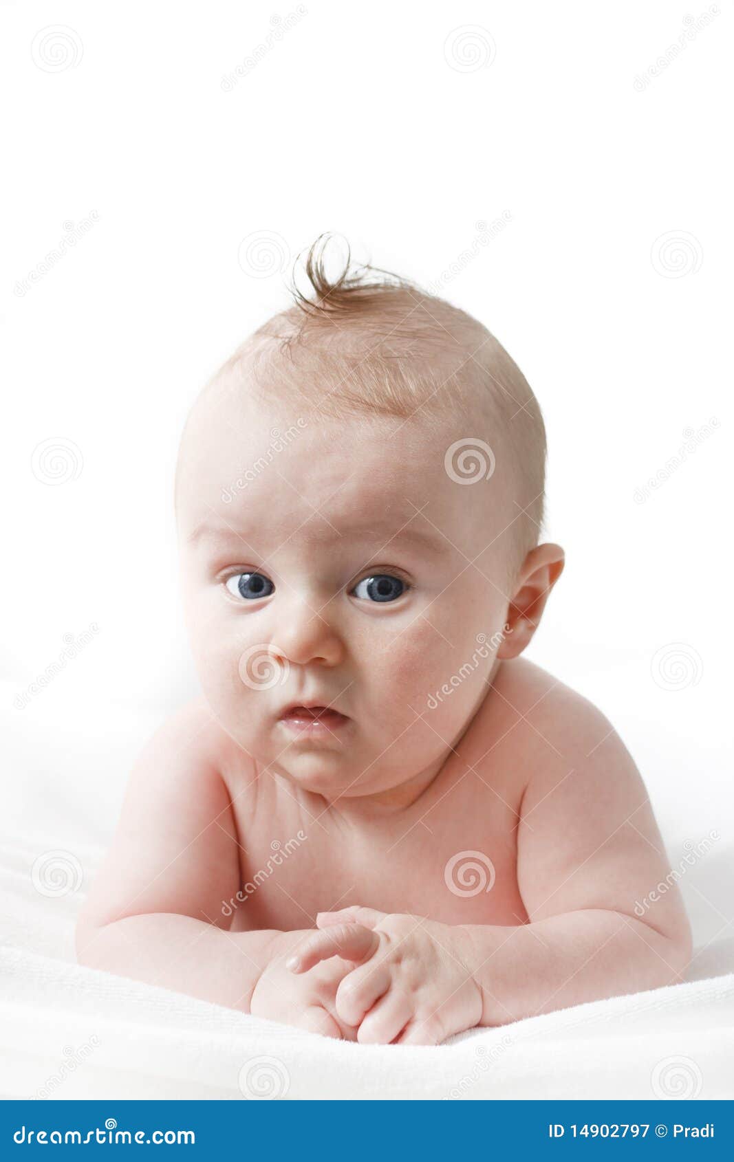 Baby, das neugierig schaut stockbild. Bild von aufgeworfen - 14902797