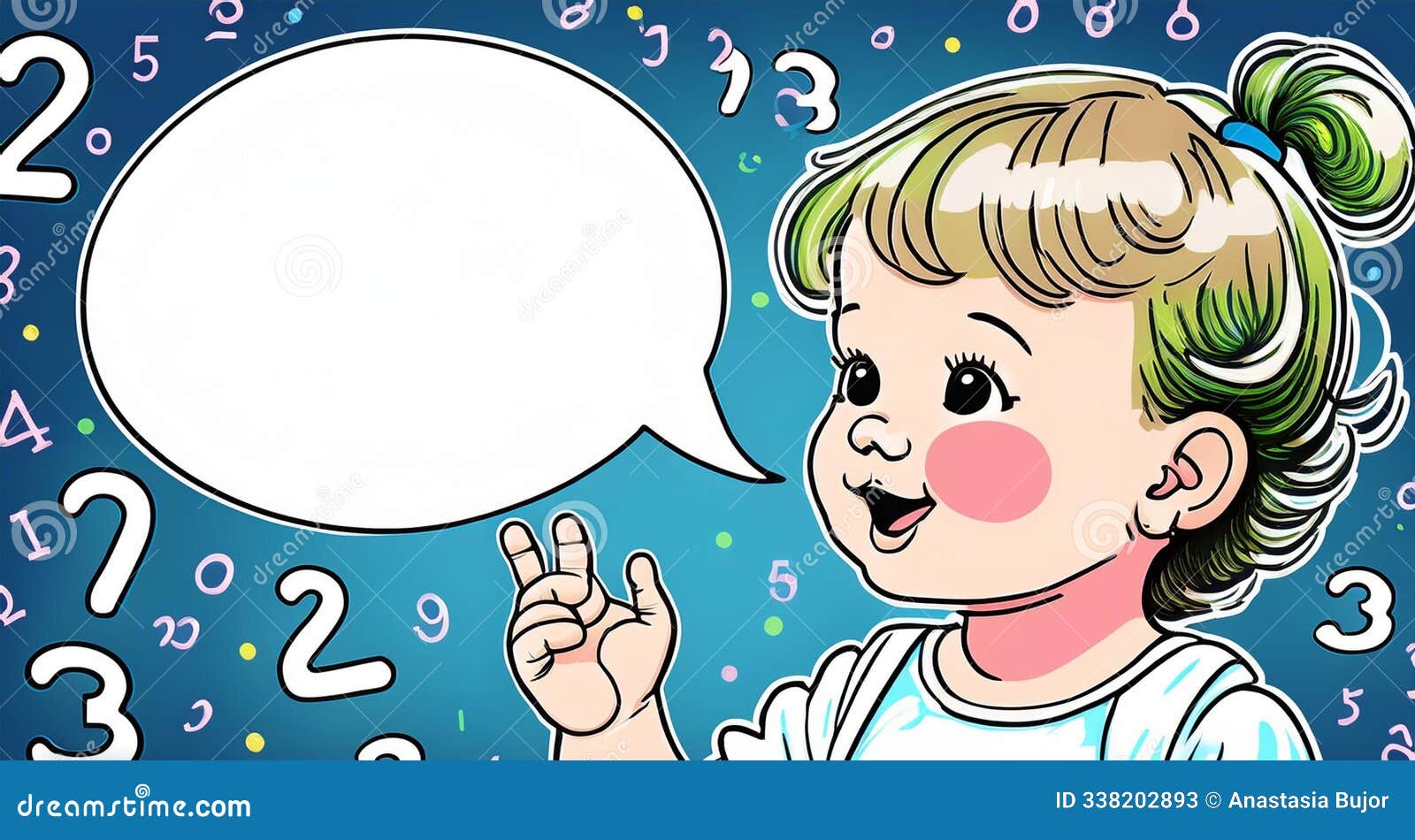 Cartoon Baby Talking with Text Bubble. Stock Illustration ...