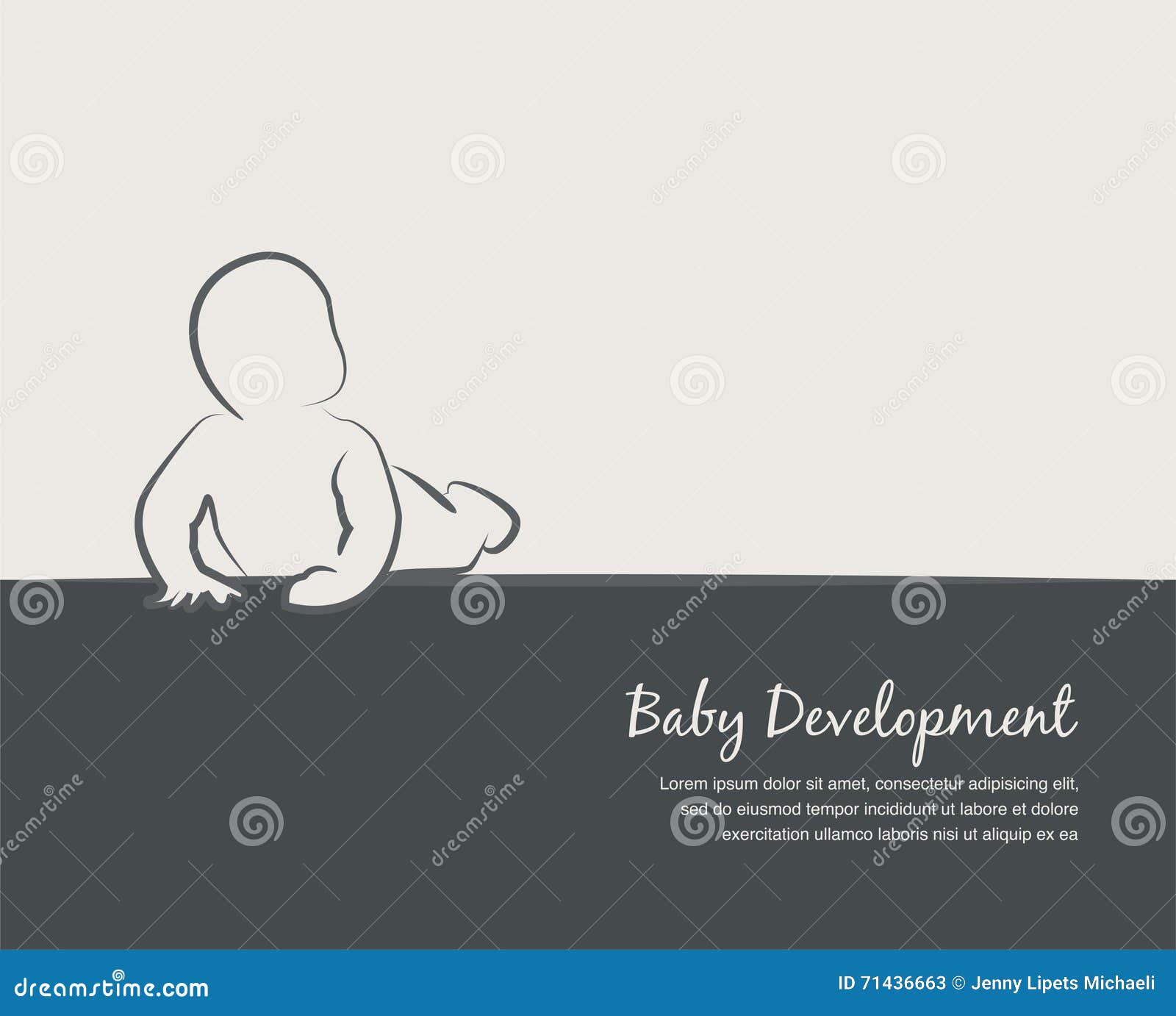 Baby Development Icon, Poster Design Template with Place for Your Text ...