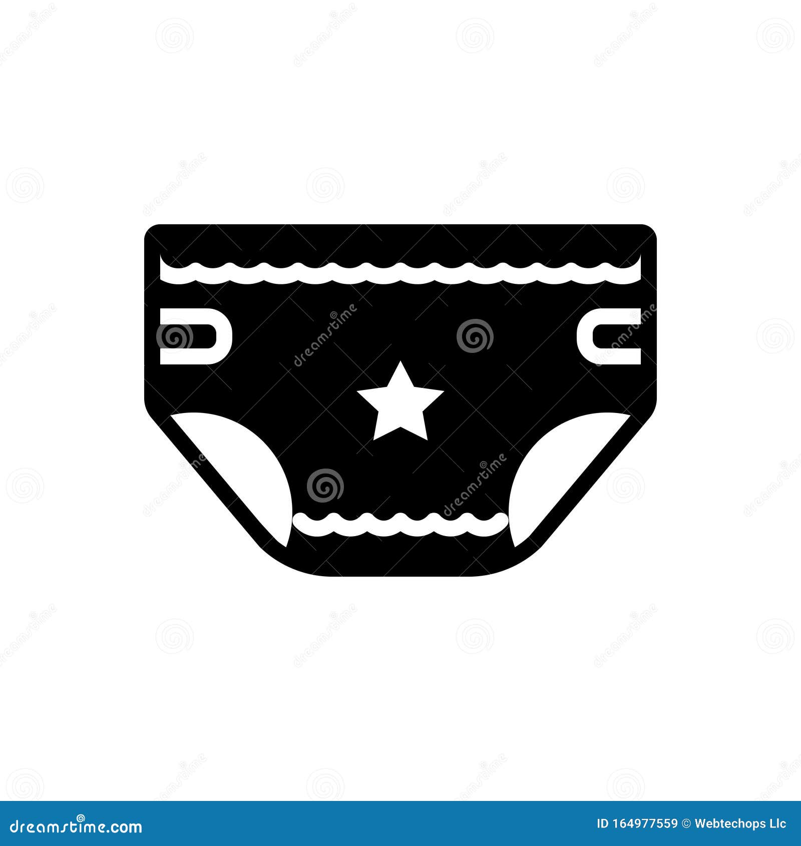 Diaper Solid Icon, Nappy And Protection Vector Illustration ...