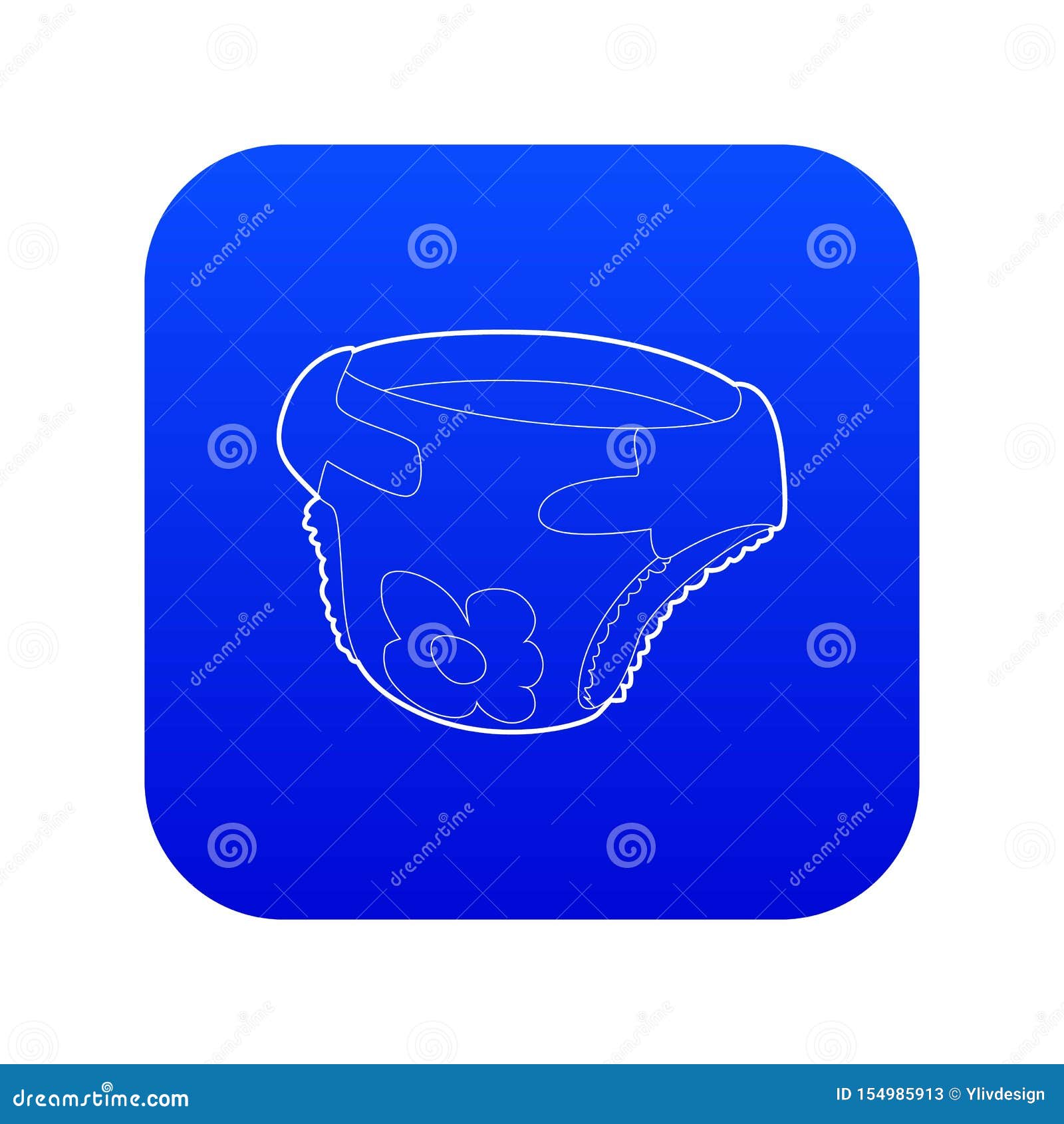 Baby Diaper Icon Blue Vector Stock Vector - Illustration of disposable ...