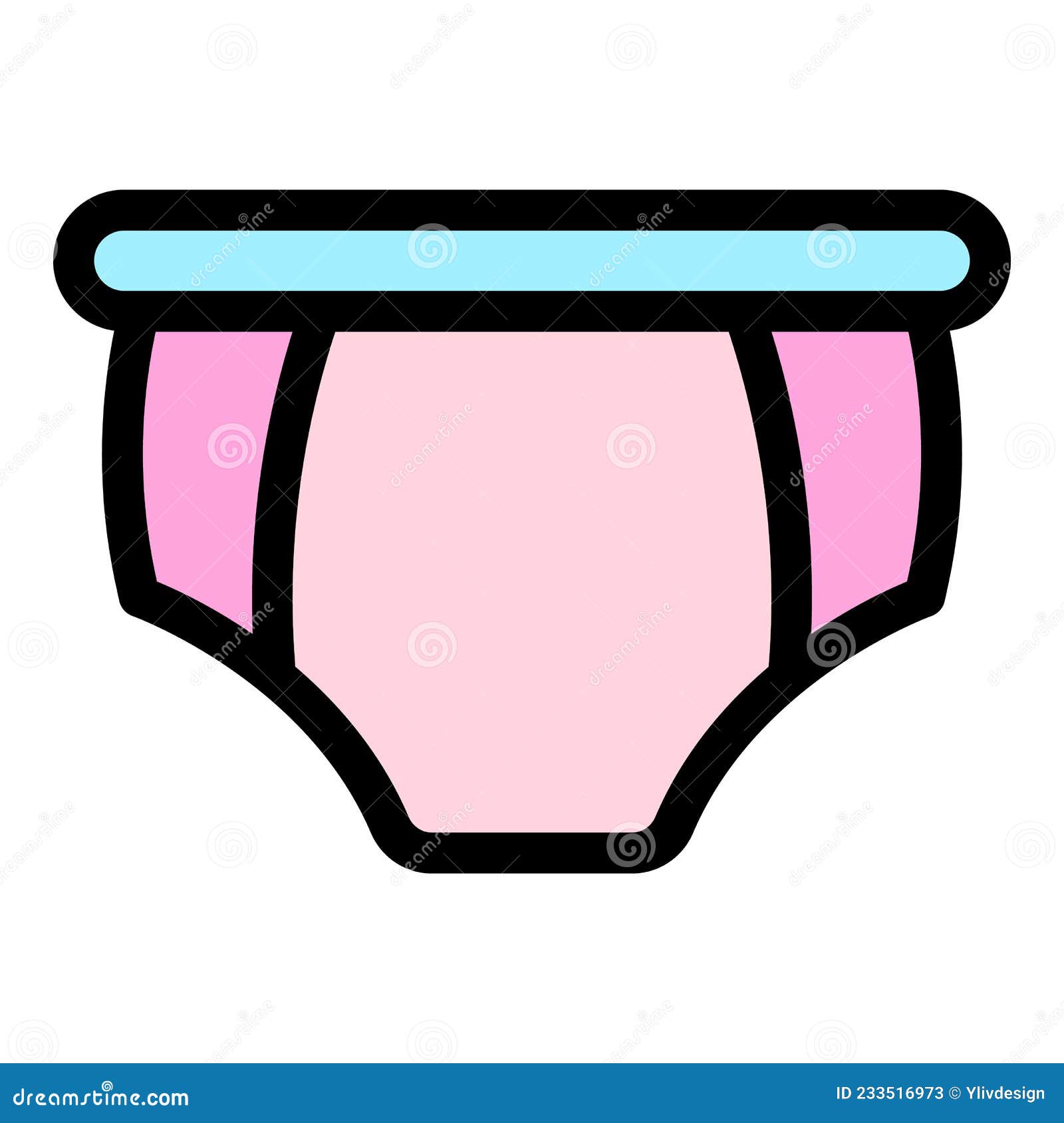 Baby Diaper Icon Color Outline Vector Stock Vector - Illustration of ...