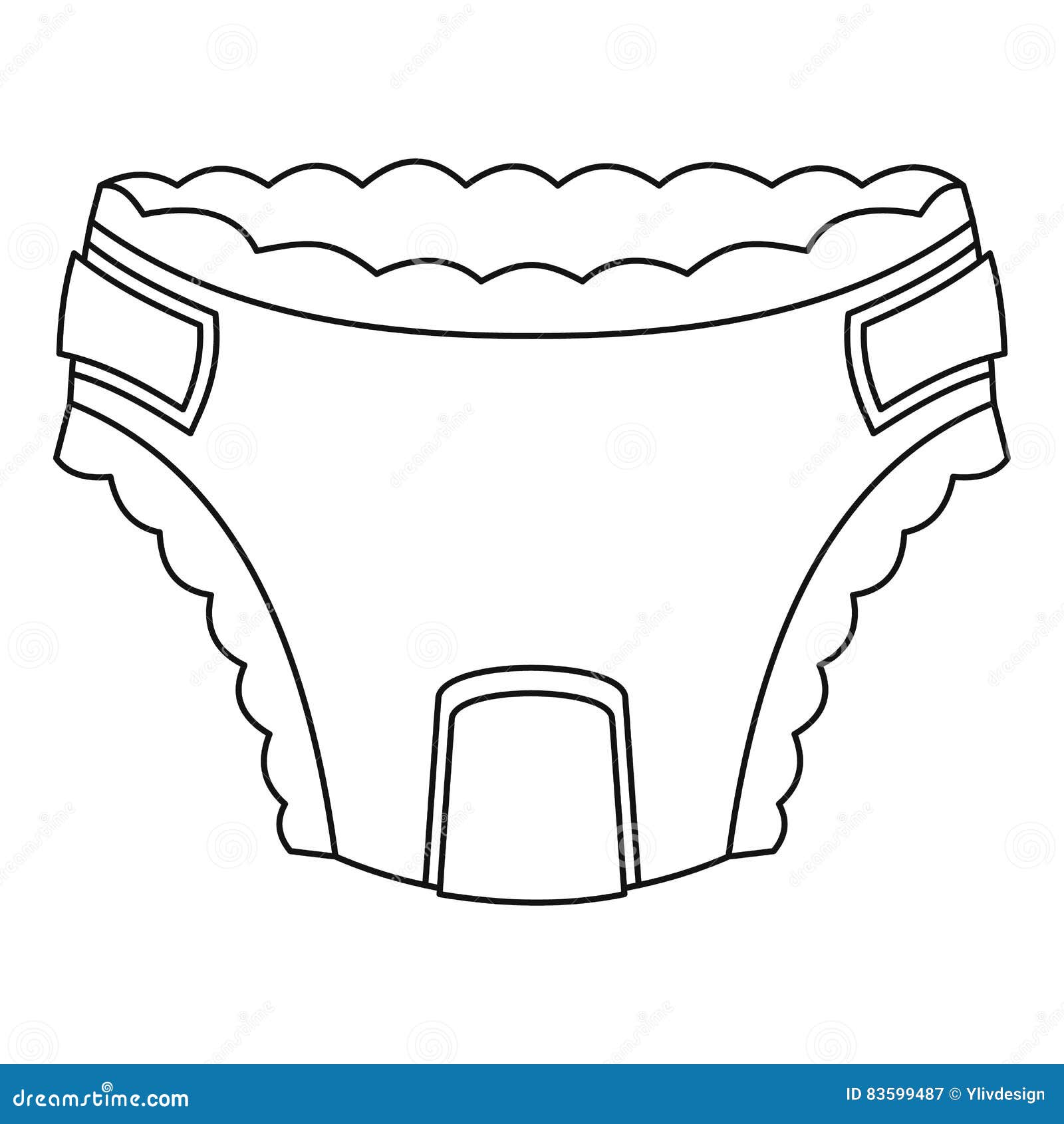 Baby Diaper Icon, Outline Style Stock Vector - Illustration of healthy ...