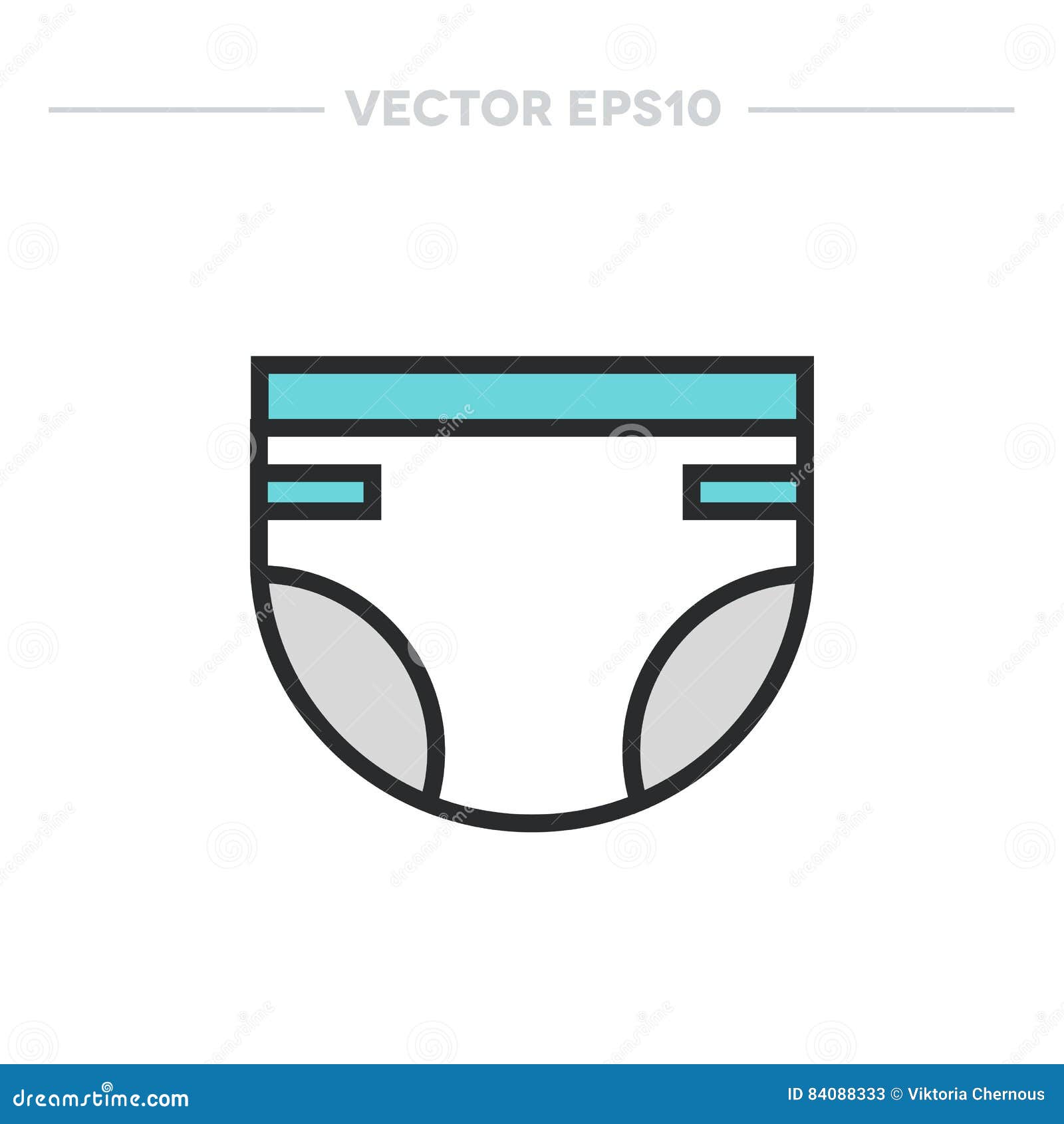 Baby Diaper Icon. Vector Illustration Stock Vector - Illustration of ...
