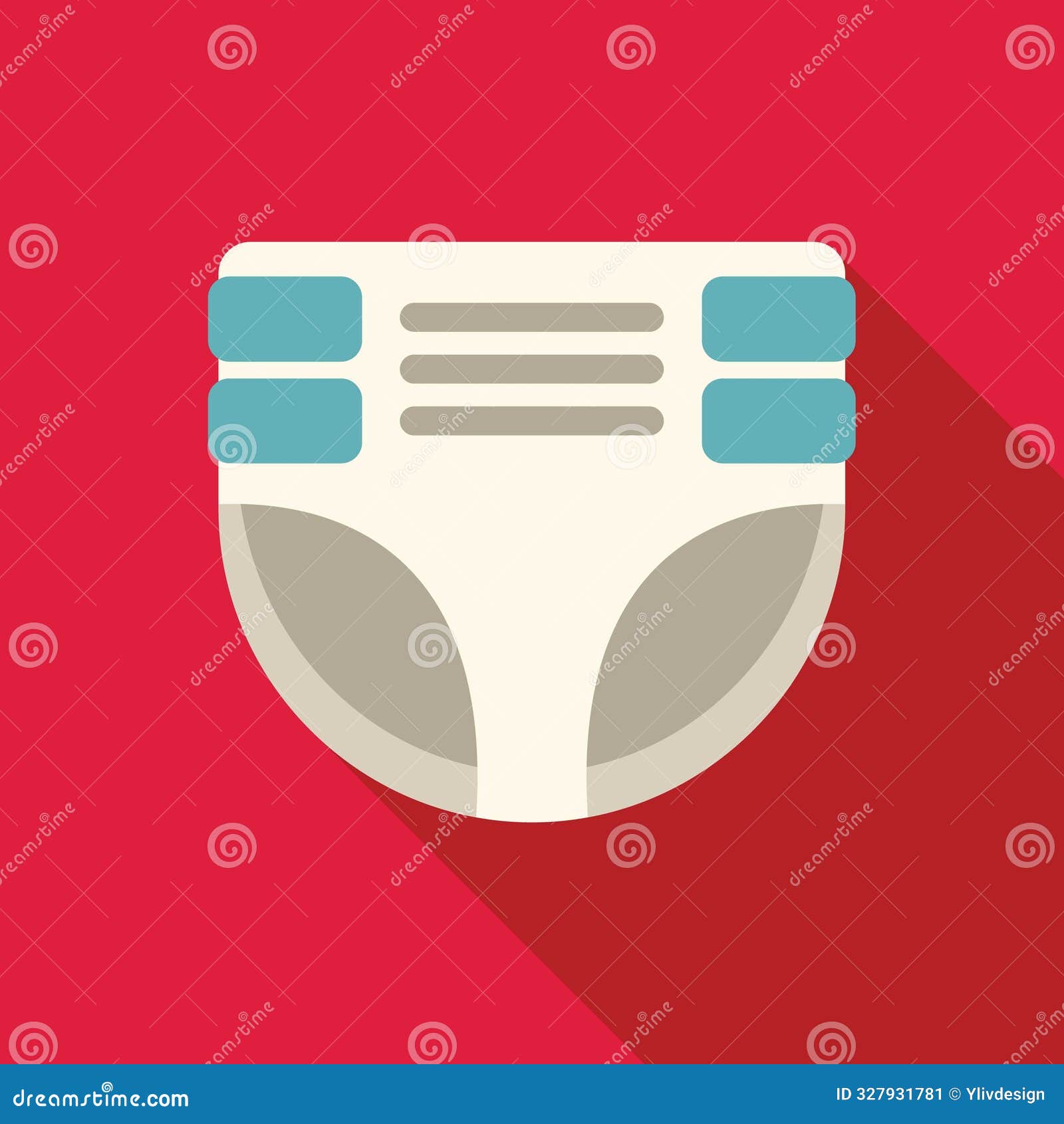 Baby Diaper Lying on a Red Background Stock Vector - Illustration of ...