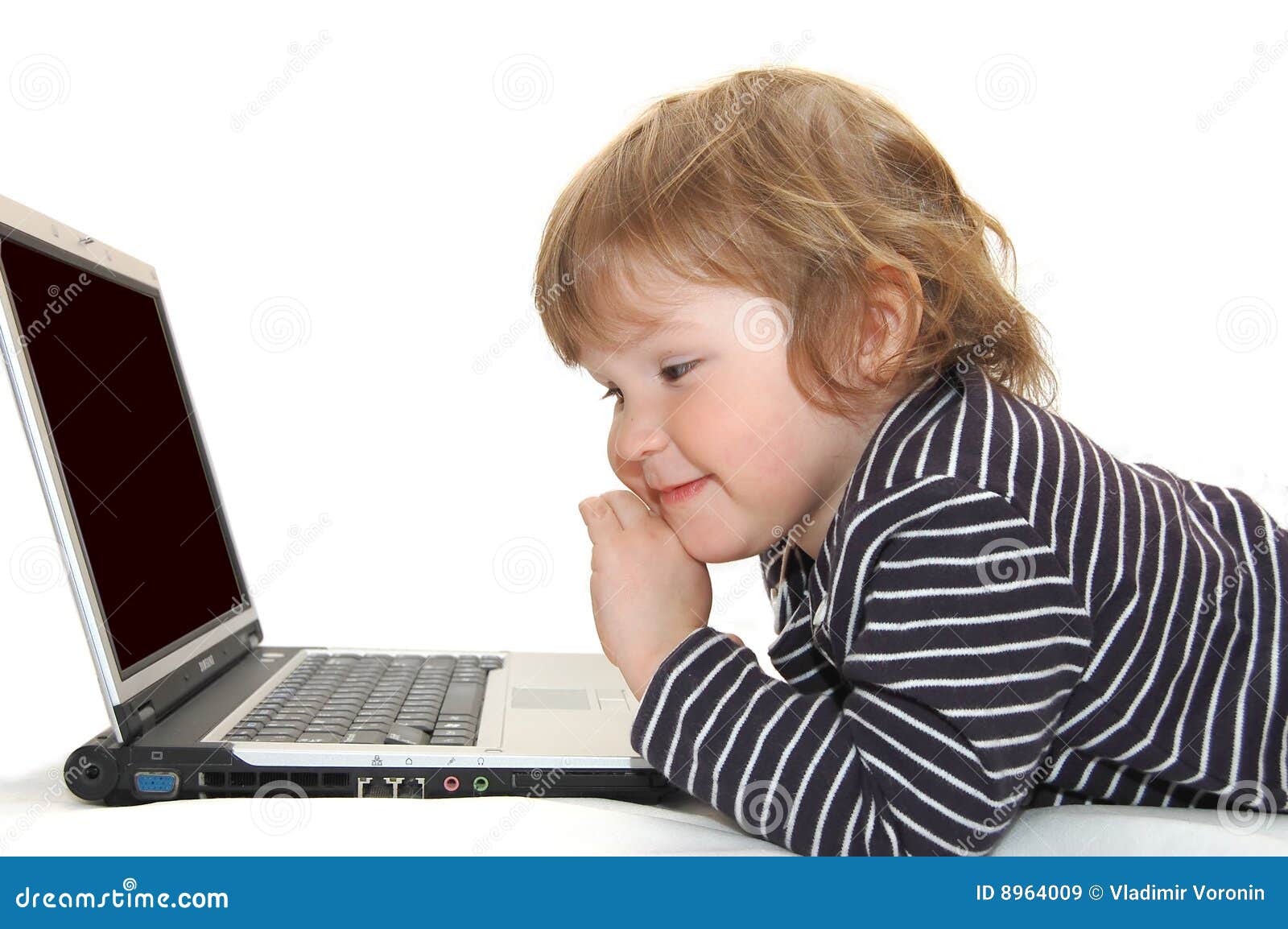 Baby in Diaper Typing on Computer Stock Image - Image of conceptual ...