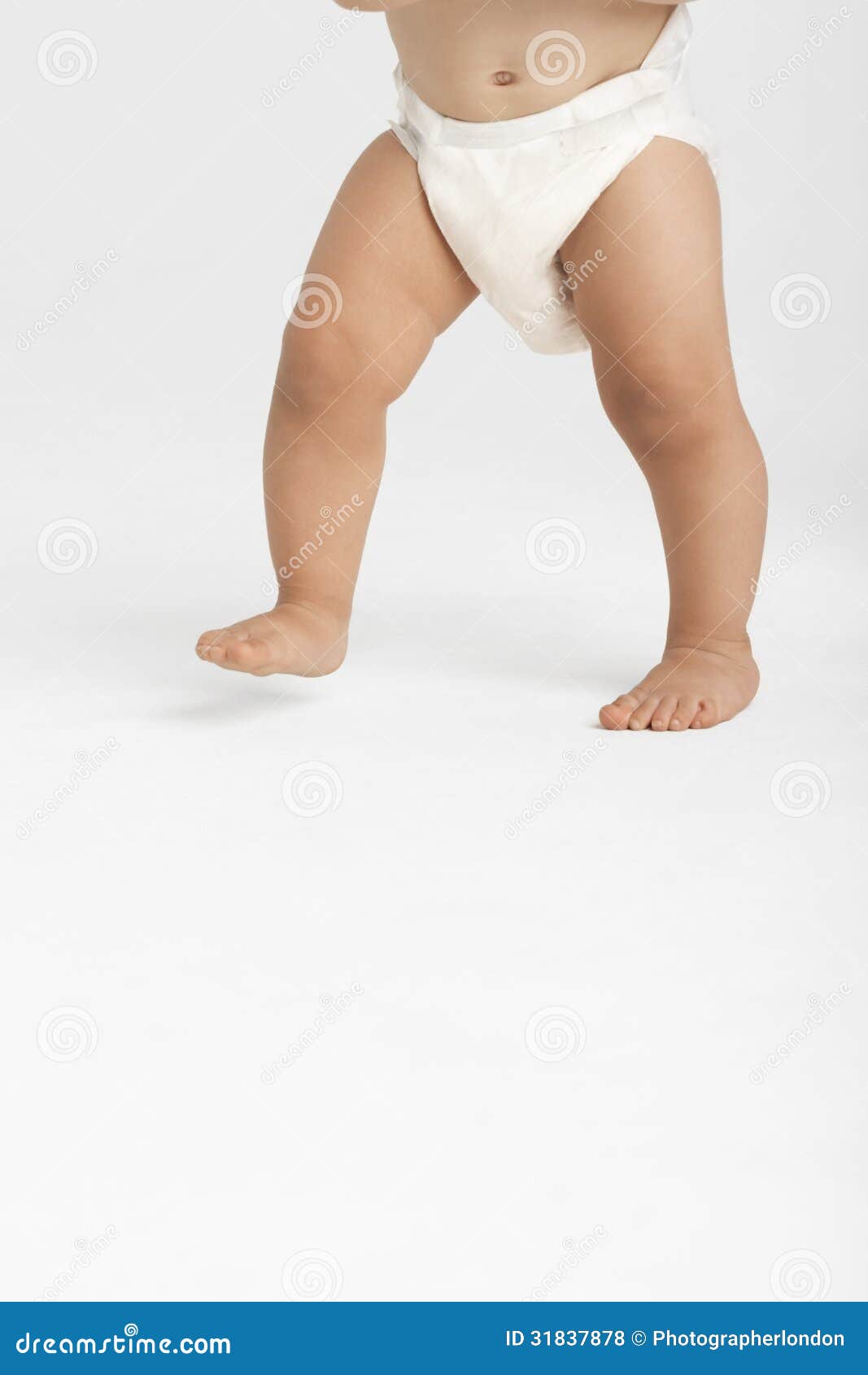 Baby In Diaper Walking