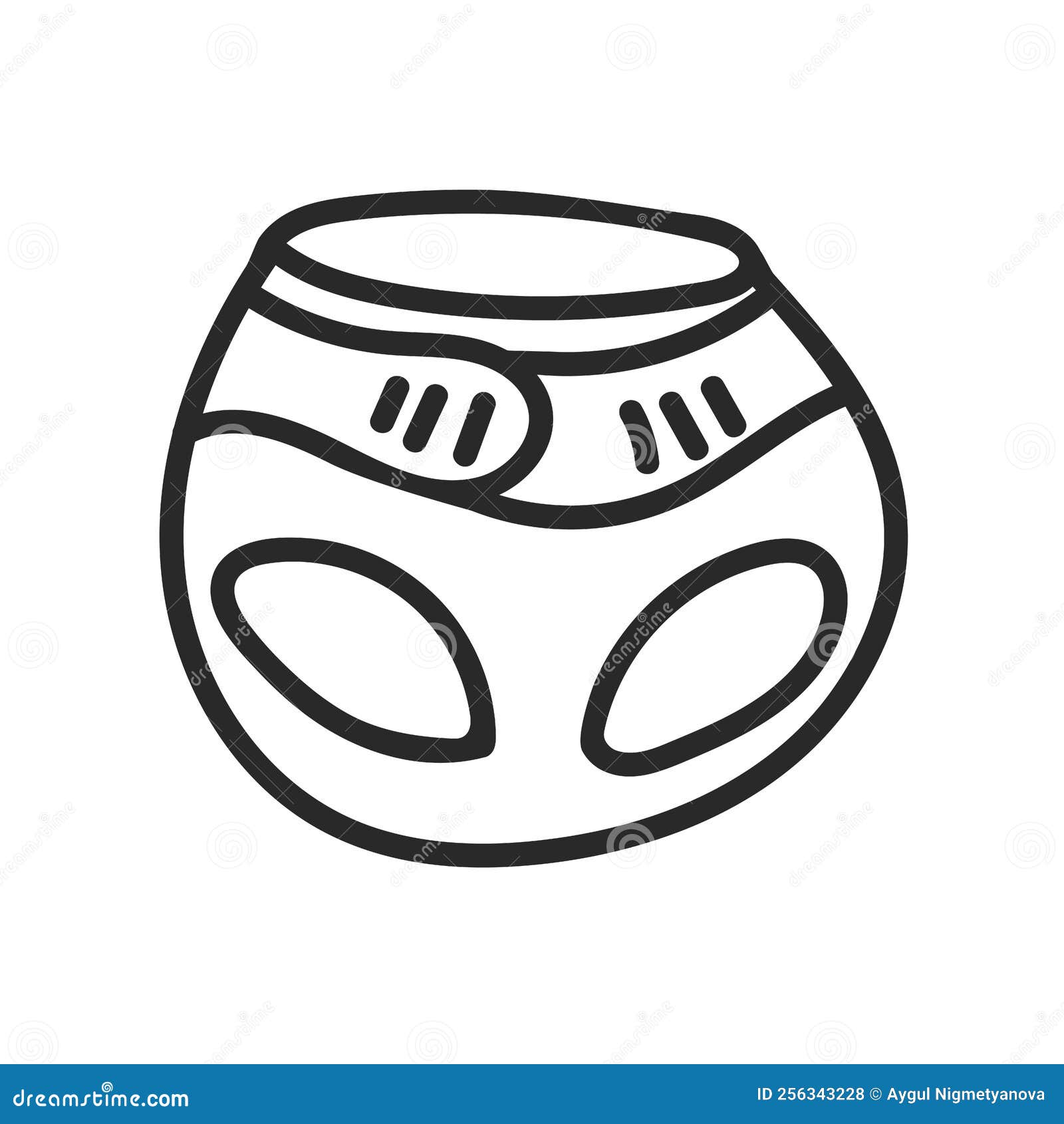 Baby Diapers in Hand Drawn Doodle Style. . Vector Illustration of a ...