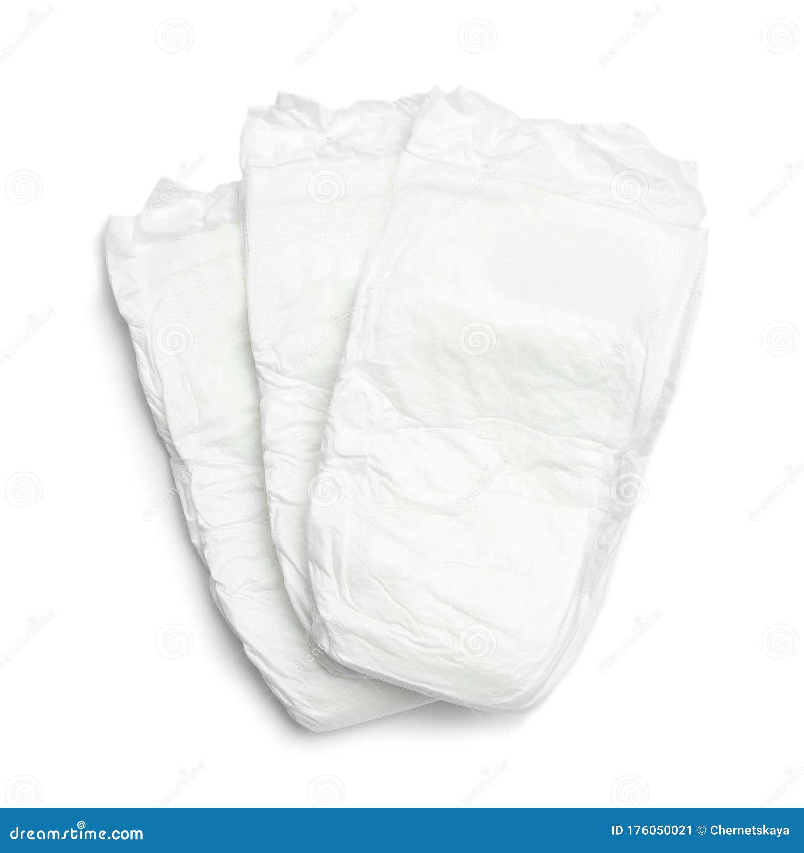 Baby Diapers Isolated on White Stock Image - Image of item ...