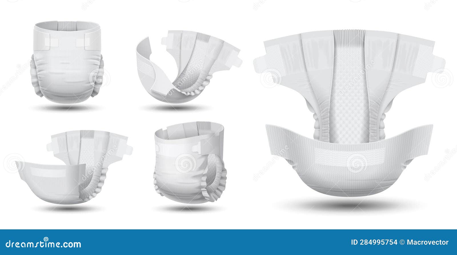 Baby Diapers Realistic Set Vector Illustration | CartoonDealer.com ...