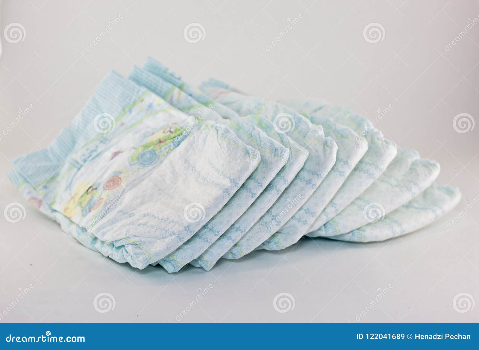 Baby Diapers on a White Background, Diaper Stock Image - Image of ...