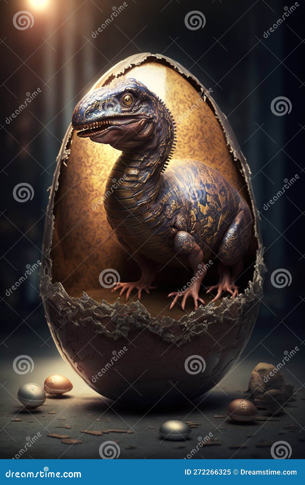 Baby Dinosaur Nesting Out of an Egg. Dinosaur Coming Out of an Egg ...