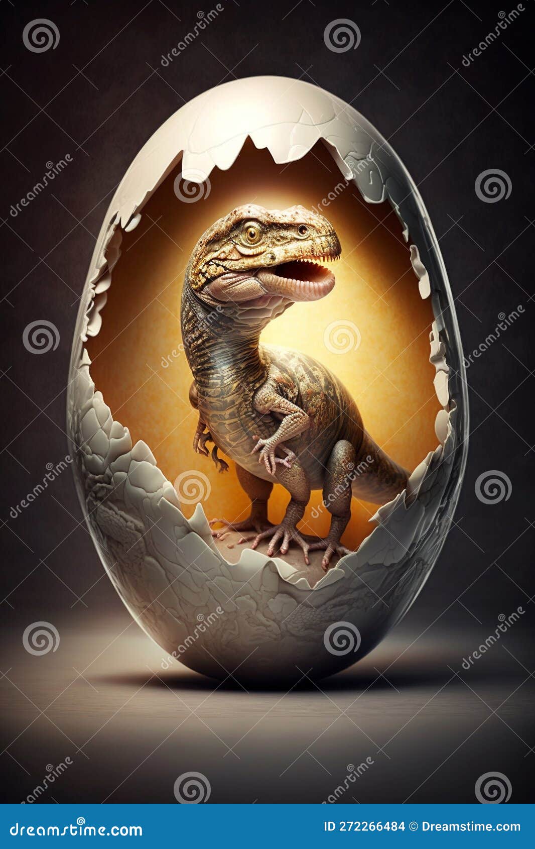 Baby Dinosaur Nesting Out of an Egg. Dinosaur Coming Out of an Egg ...
