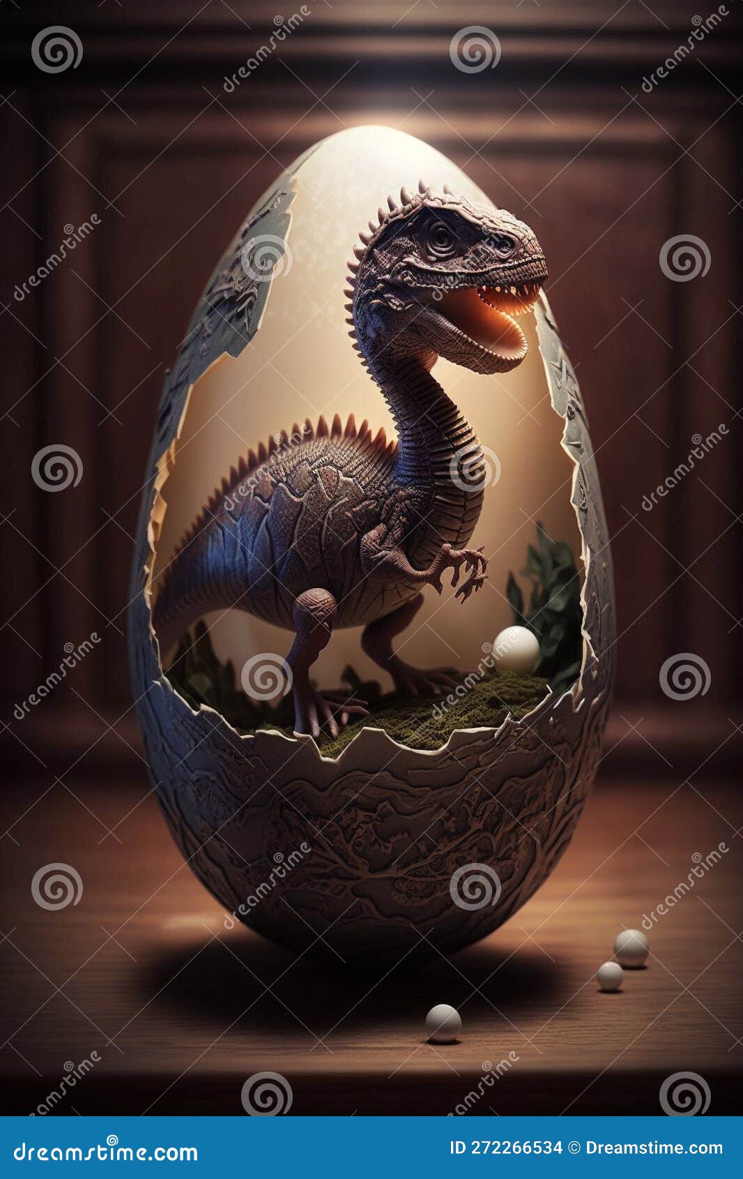 Baby Dinosaur Nesting Out of an Egg. Dinosaur Coming Out of an Egg ...