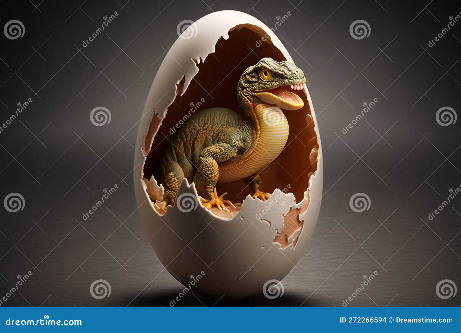 Baby Dinosaur Nesting Out of an Egg. Dinosaur Coming Out of an Egg ...