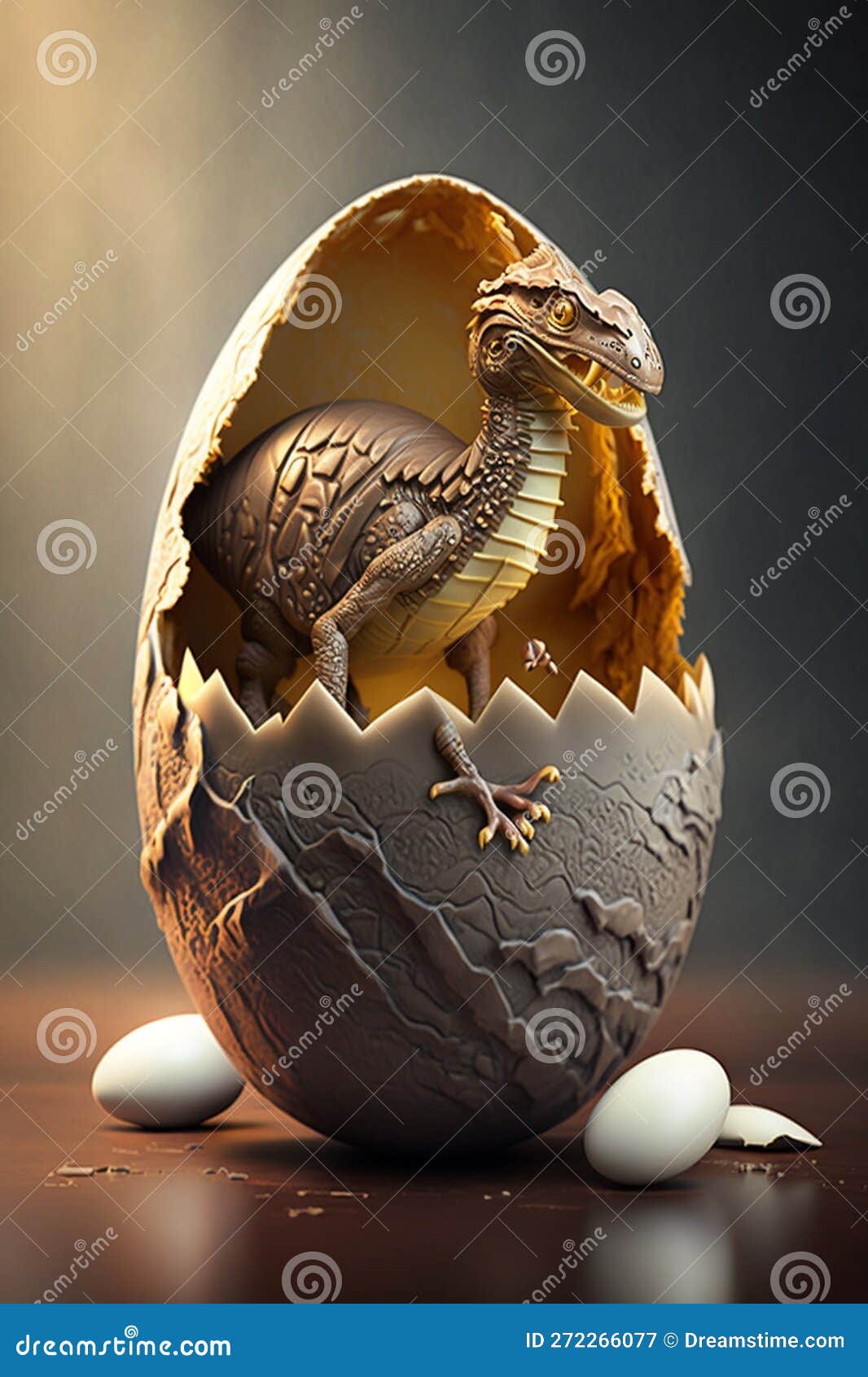 Baby Dinosaur Nesting Out of an Egg. Dinosaur Coming Out of an Egg ...