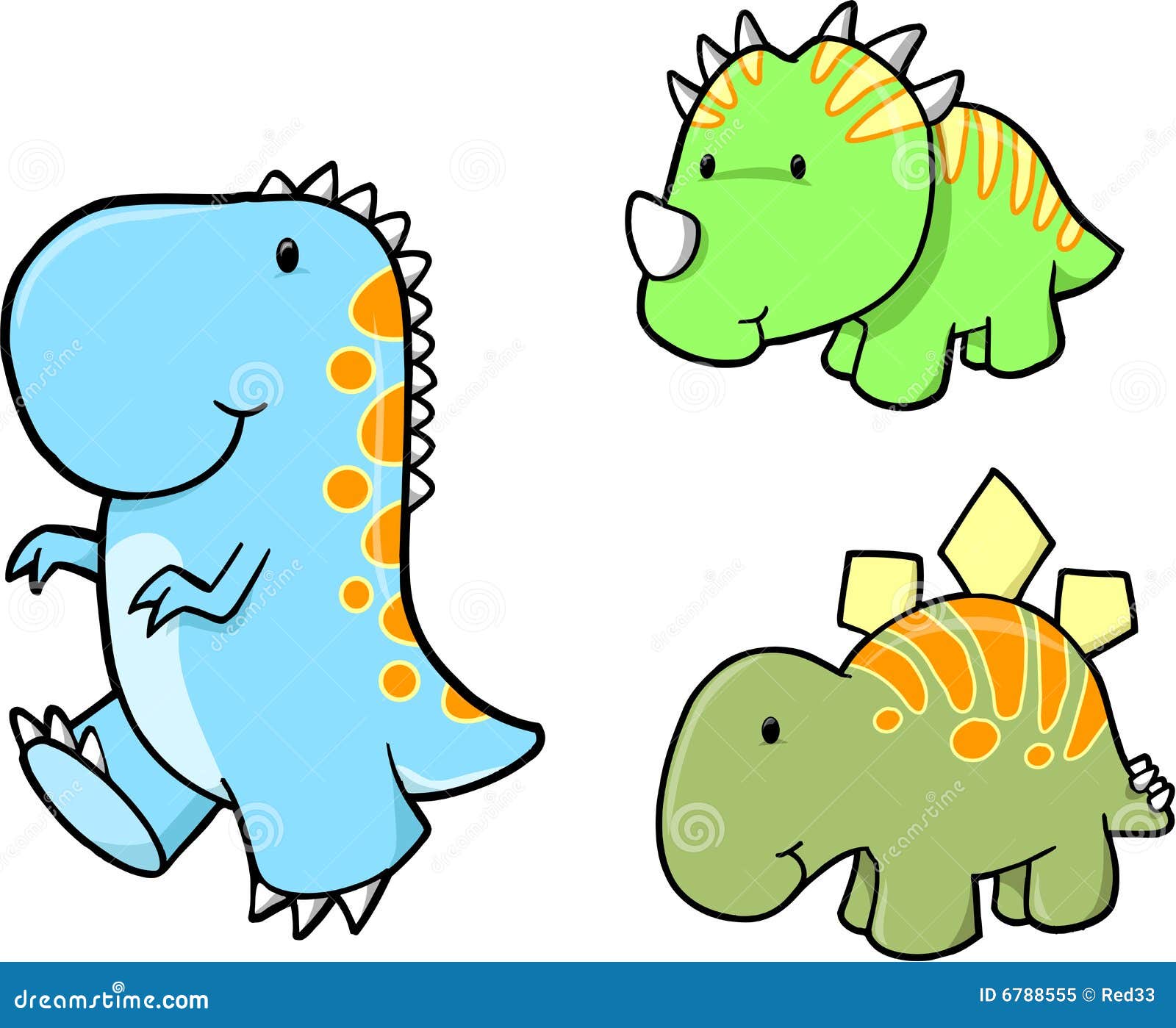 Baby Dinosaur Vector Set stock vector. Illustration of extinct - 6788555
