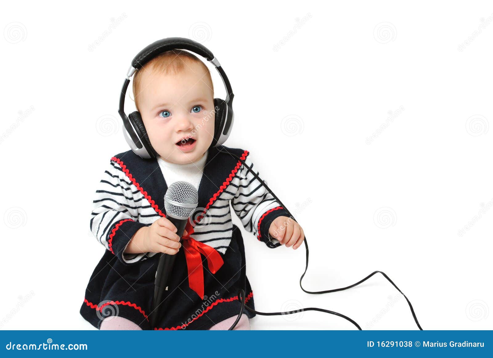 Baby DJ stockfoto. Bild von blau, kleid, platte, musik - 16291038
