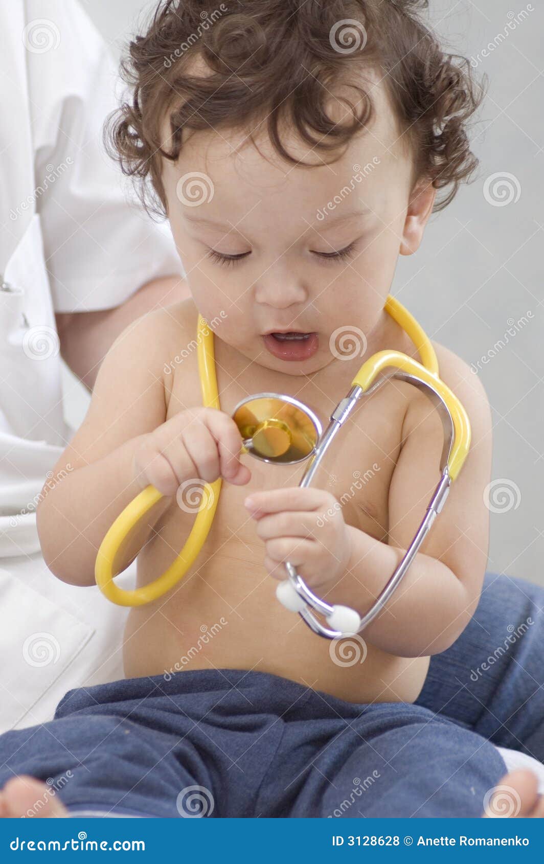 Baby at the doctor. stock photo. Image of health, cute - 3128628