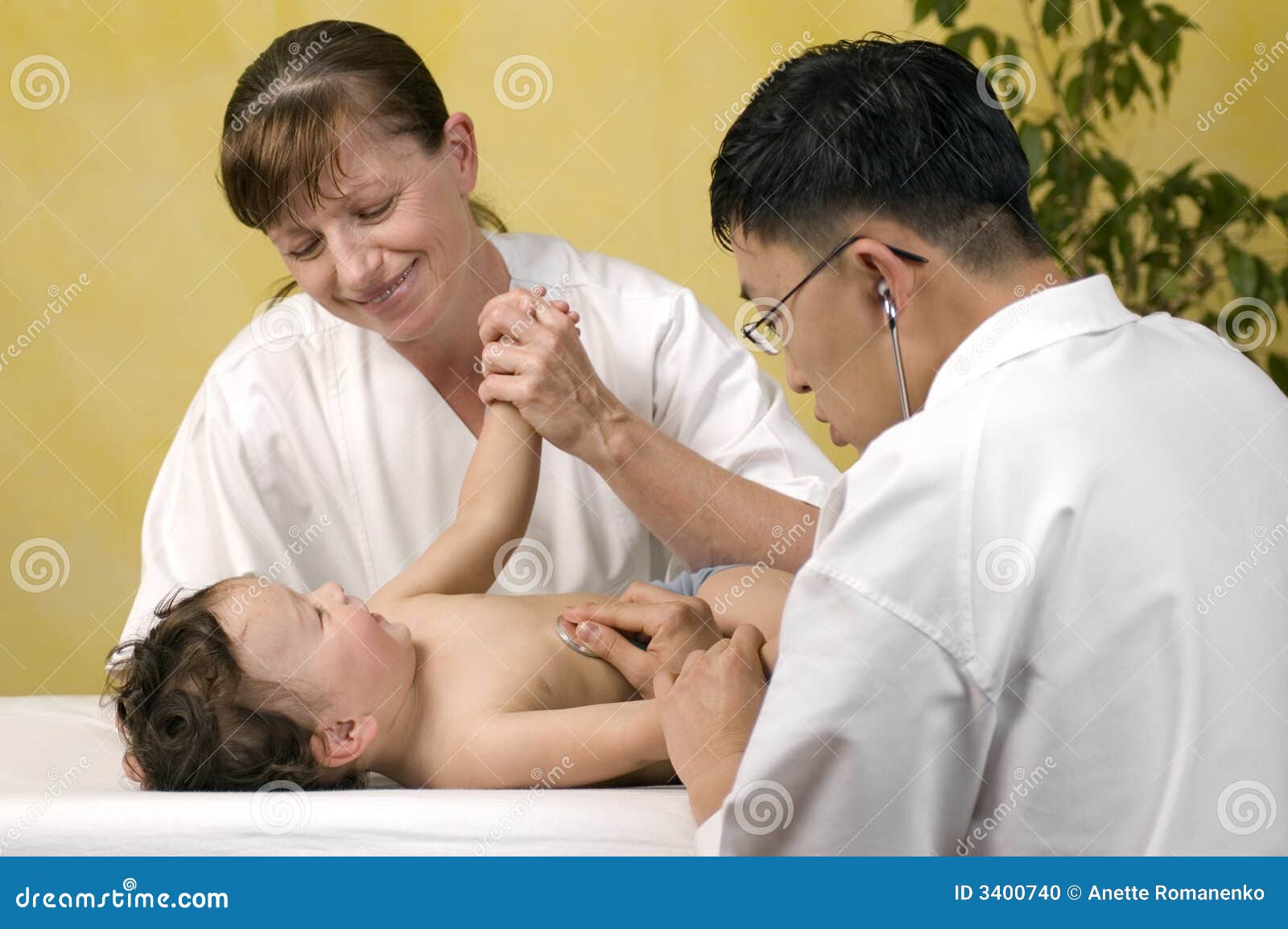 Baby at the doctor. stock photo. Image of caucasian, hospital - 3400740