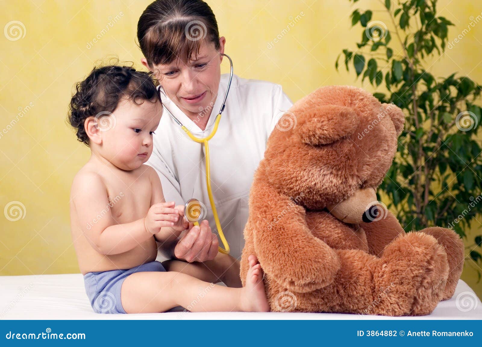 Baby with doctor. stock photo. Image of cute, cheerful - 3864882