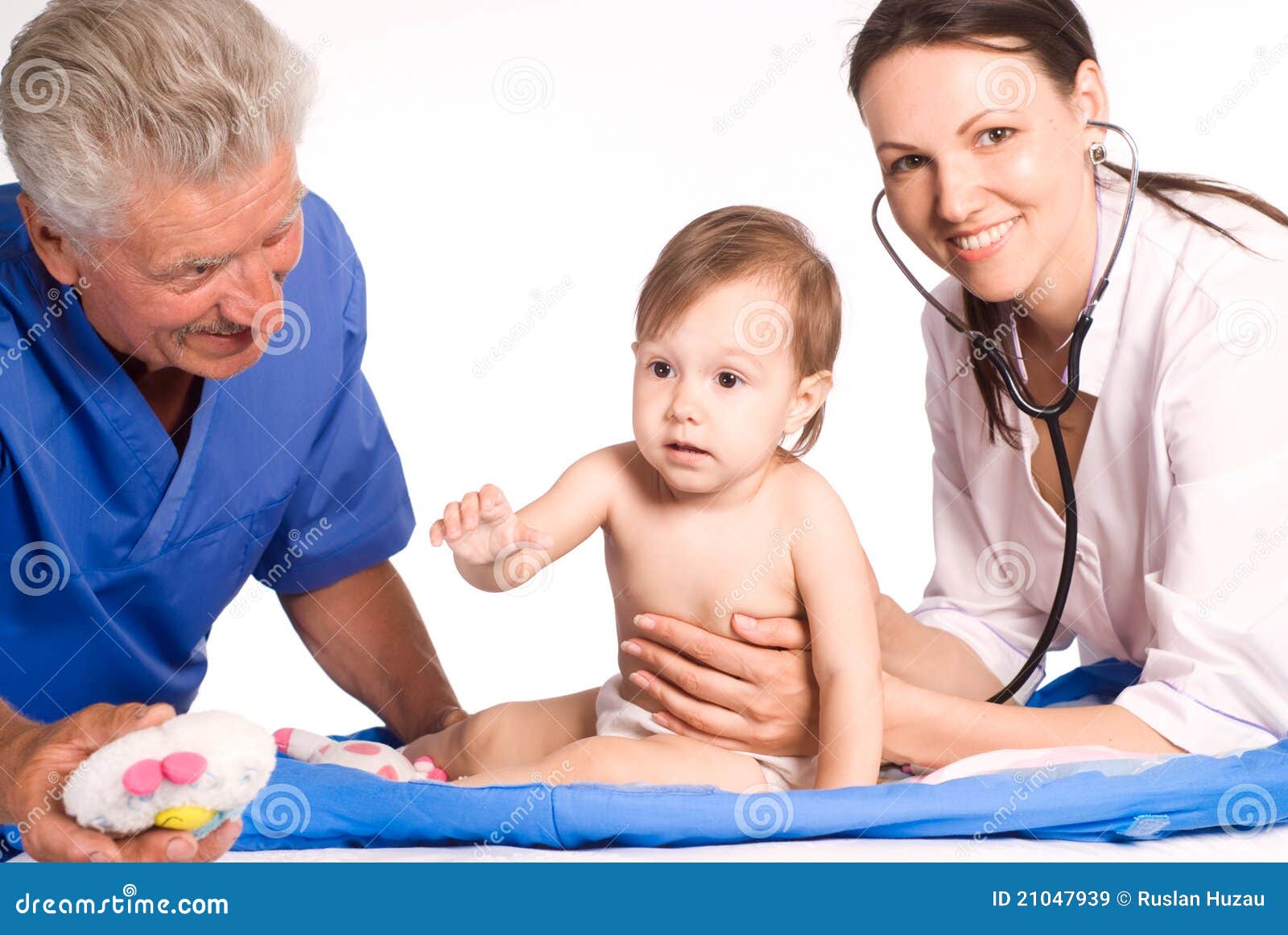 Baby and doctors stock image. Image of care, blue, nurse - 21047939
