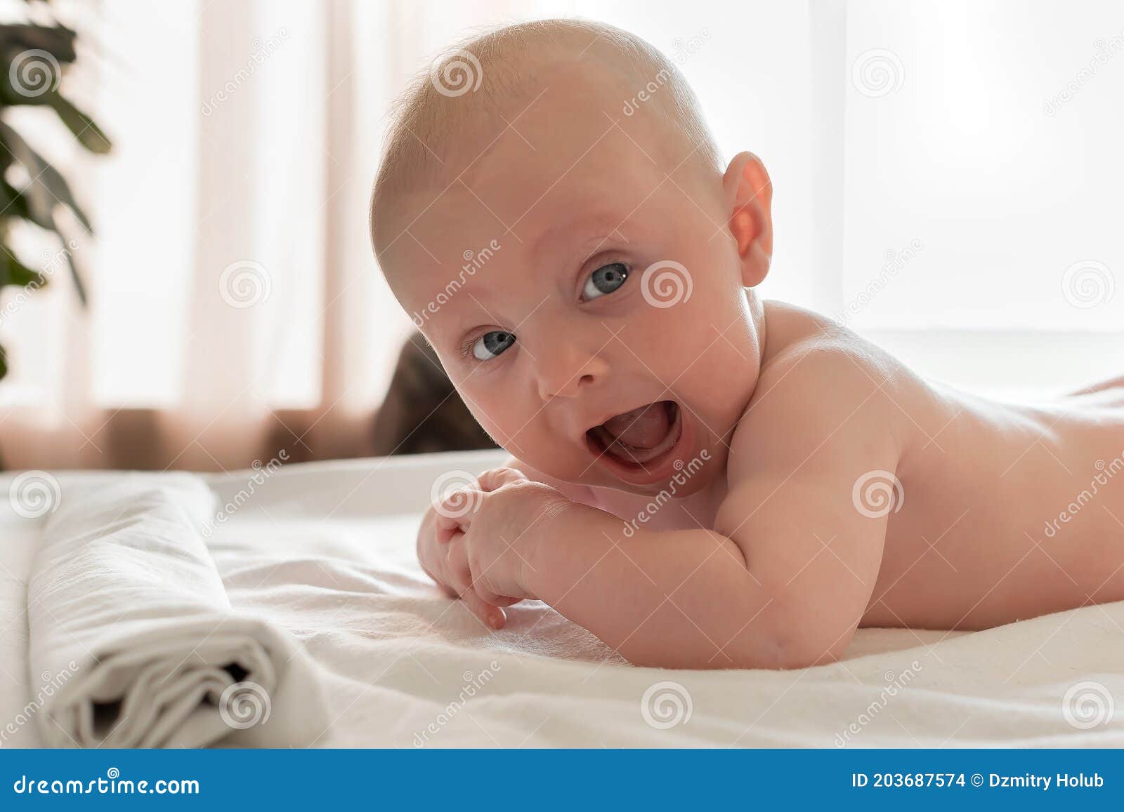 Baby Doing Back Massage on the Table Stock Photo - Image of massaging ...