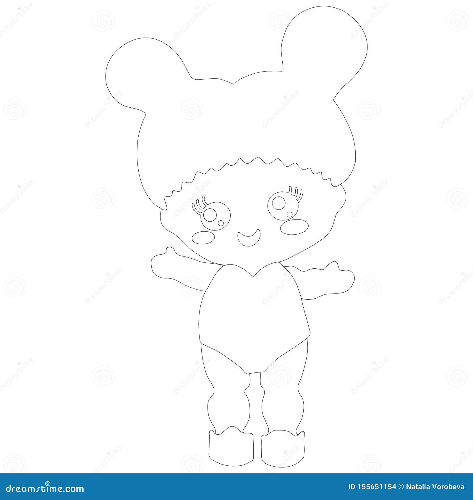 Baby Doll Icon in Outline Style Isolated on White Background Stock ...