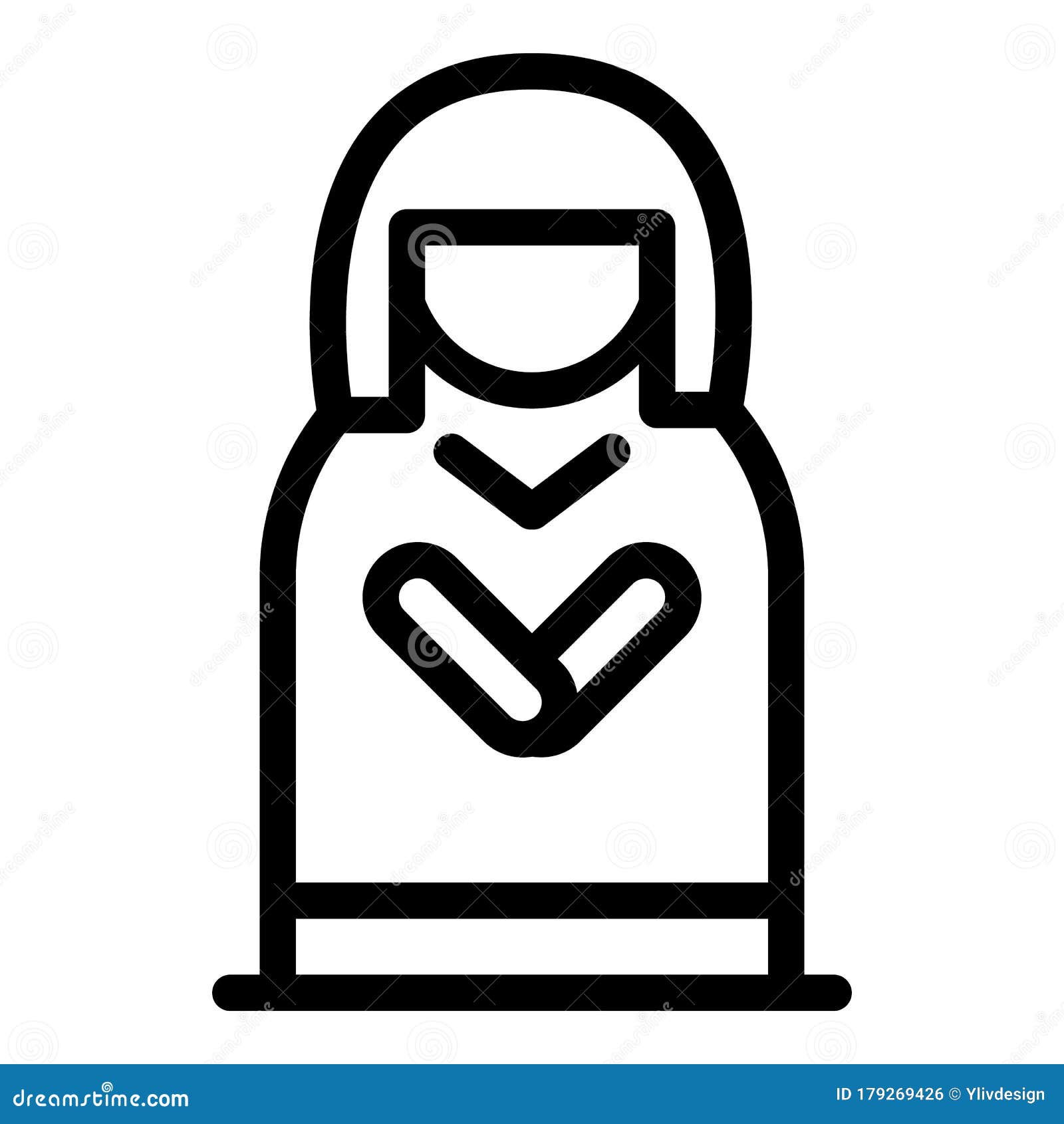 Baby Doll Icon, Outline Style Stock Vector - Illustration of female ...