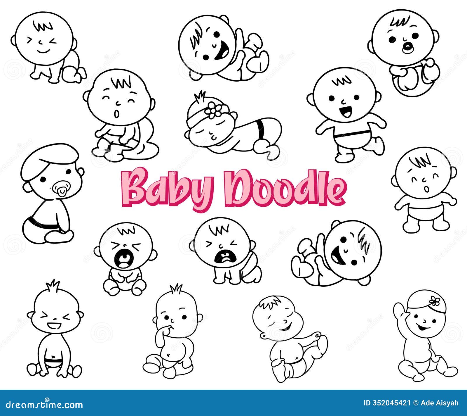 Baby Doodle Hand Drawing Vector Illustration Stock Illustration ...
