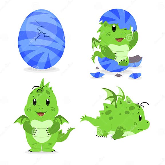 Baby dragon hatching stock vector. Illustration of cartoon - 19941552