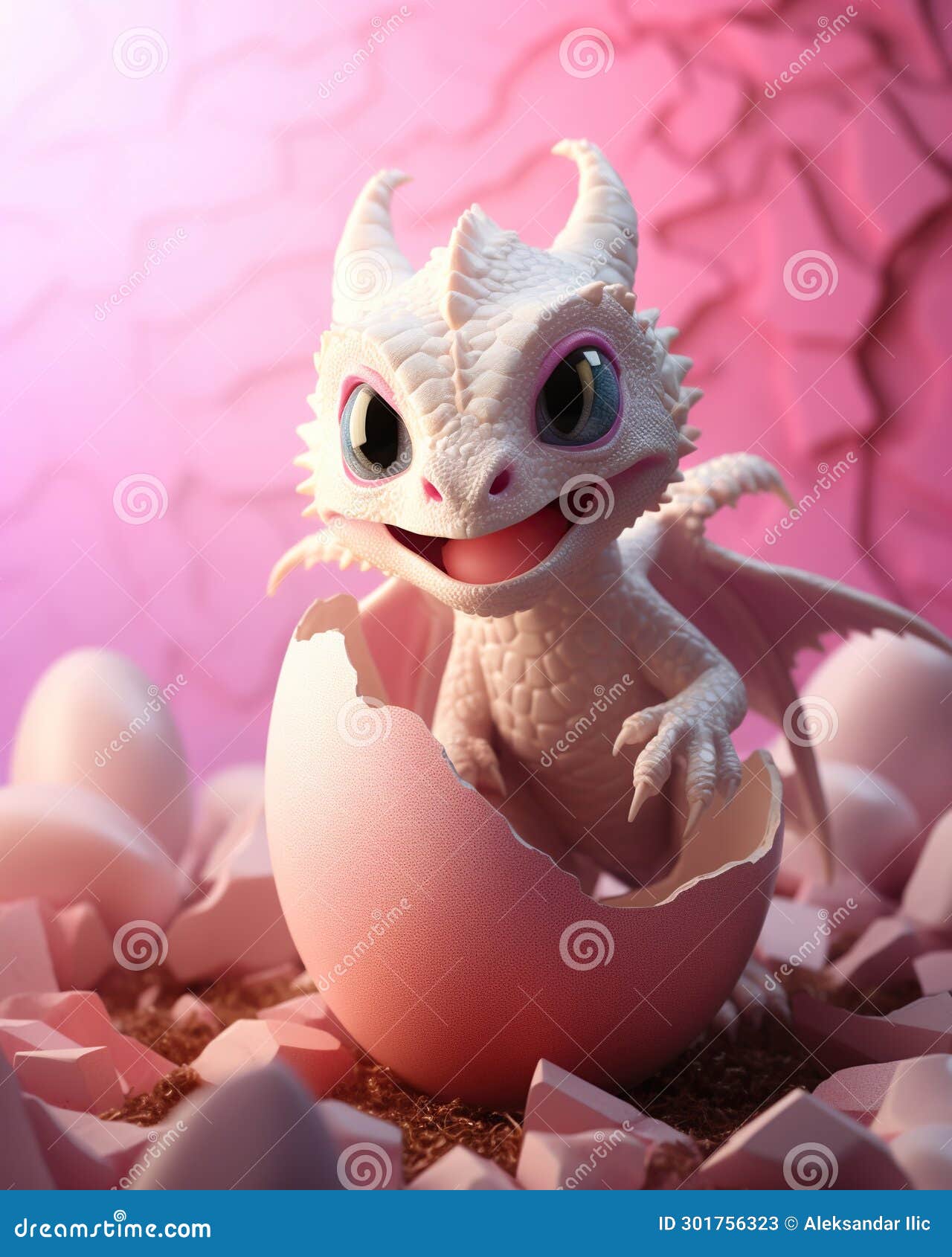 Baby Dragon Hatching from the Egg. Generative Ai Stock Image - Image of ...