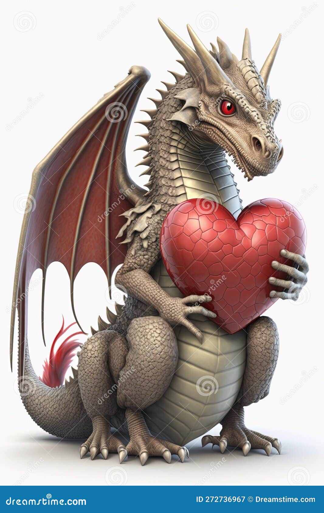Baby Dragon Spreading Love Hearts Stock Illustration - Illustration of ...
