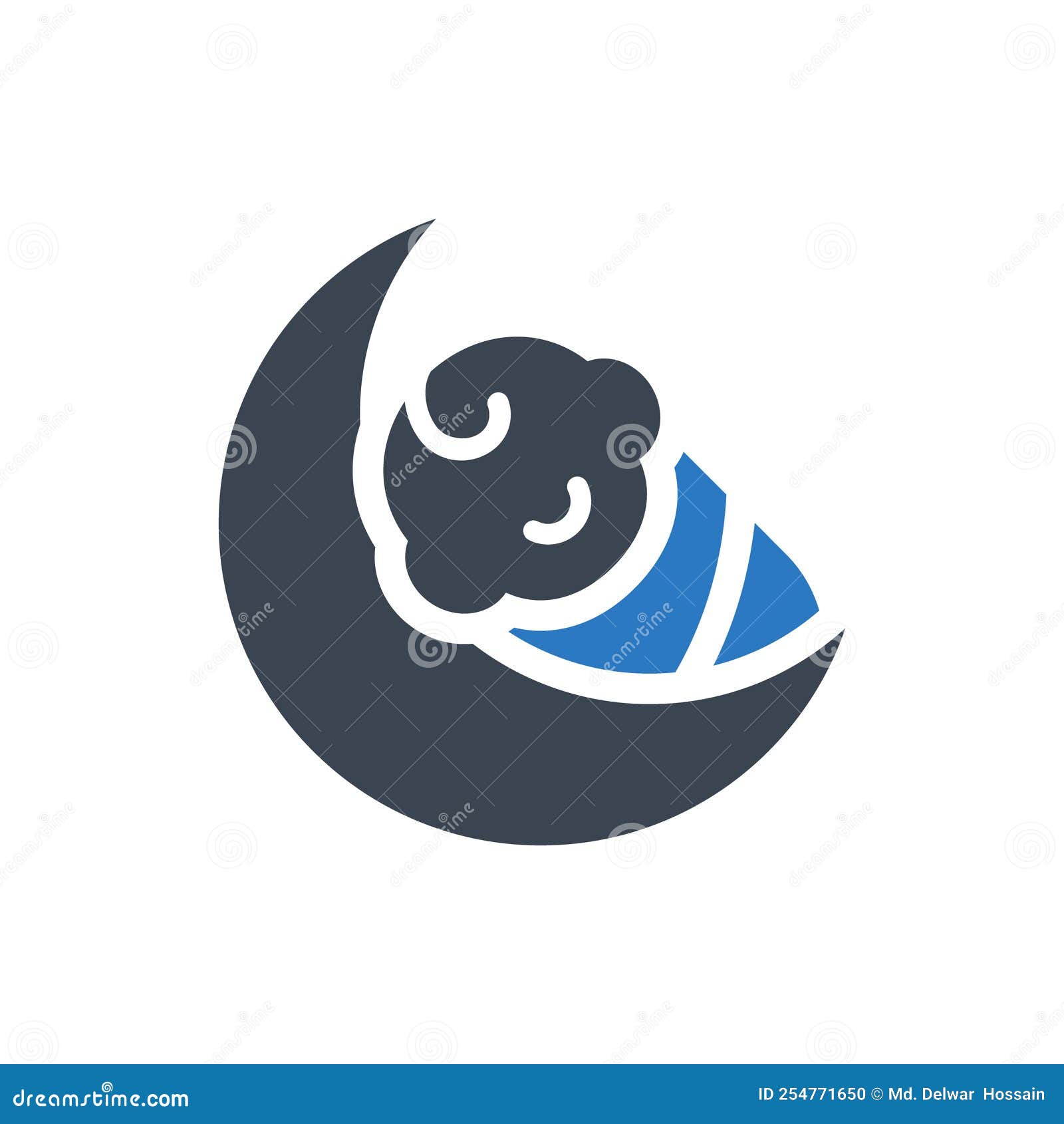 Baby dream icon stock vector. Illustration of dream - 254771650