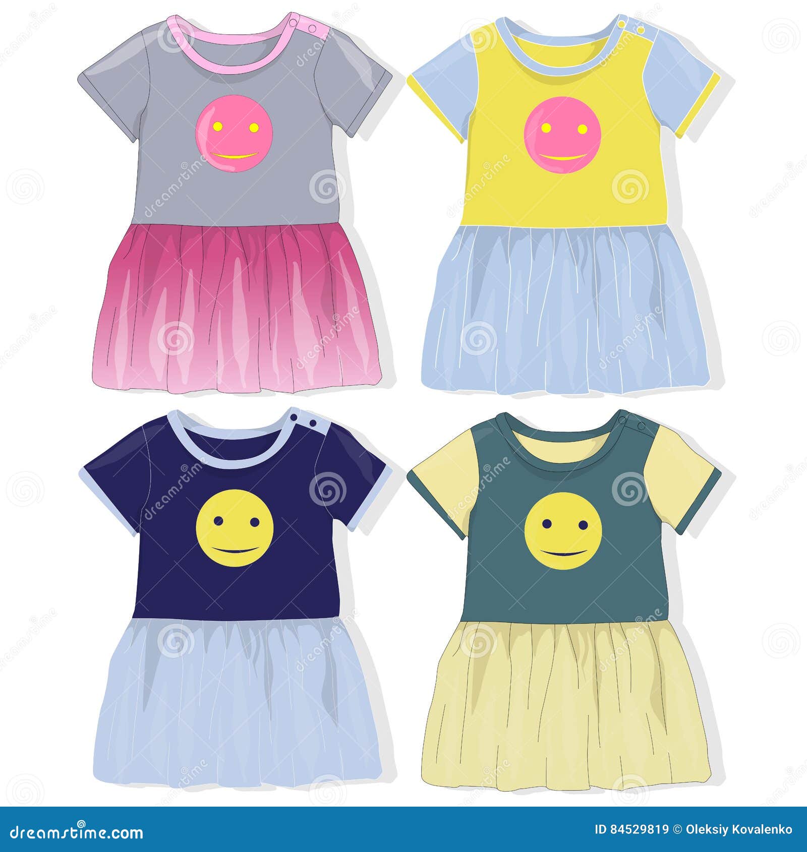 Baby dress vector. stock vector. Illustration of fabric - 84529819