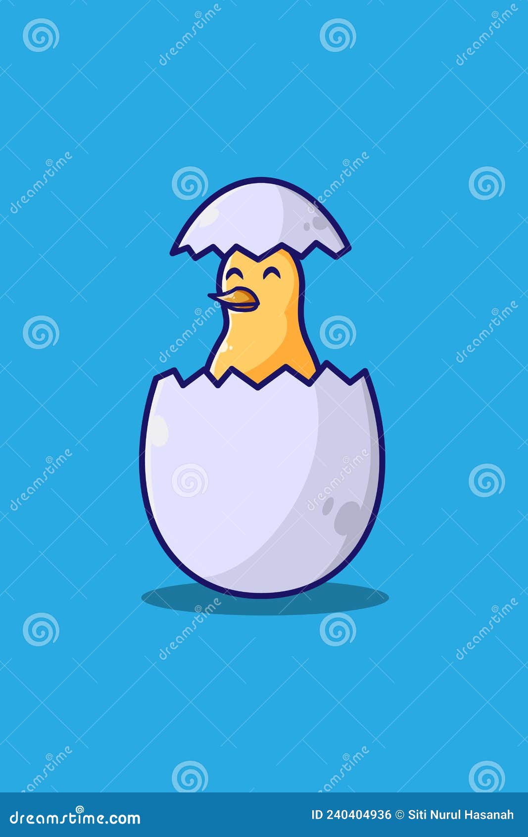 Newly Hatched Cute Baby Duck Cartoon Illustration Stock Vector ...