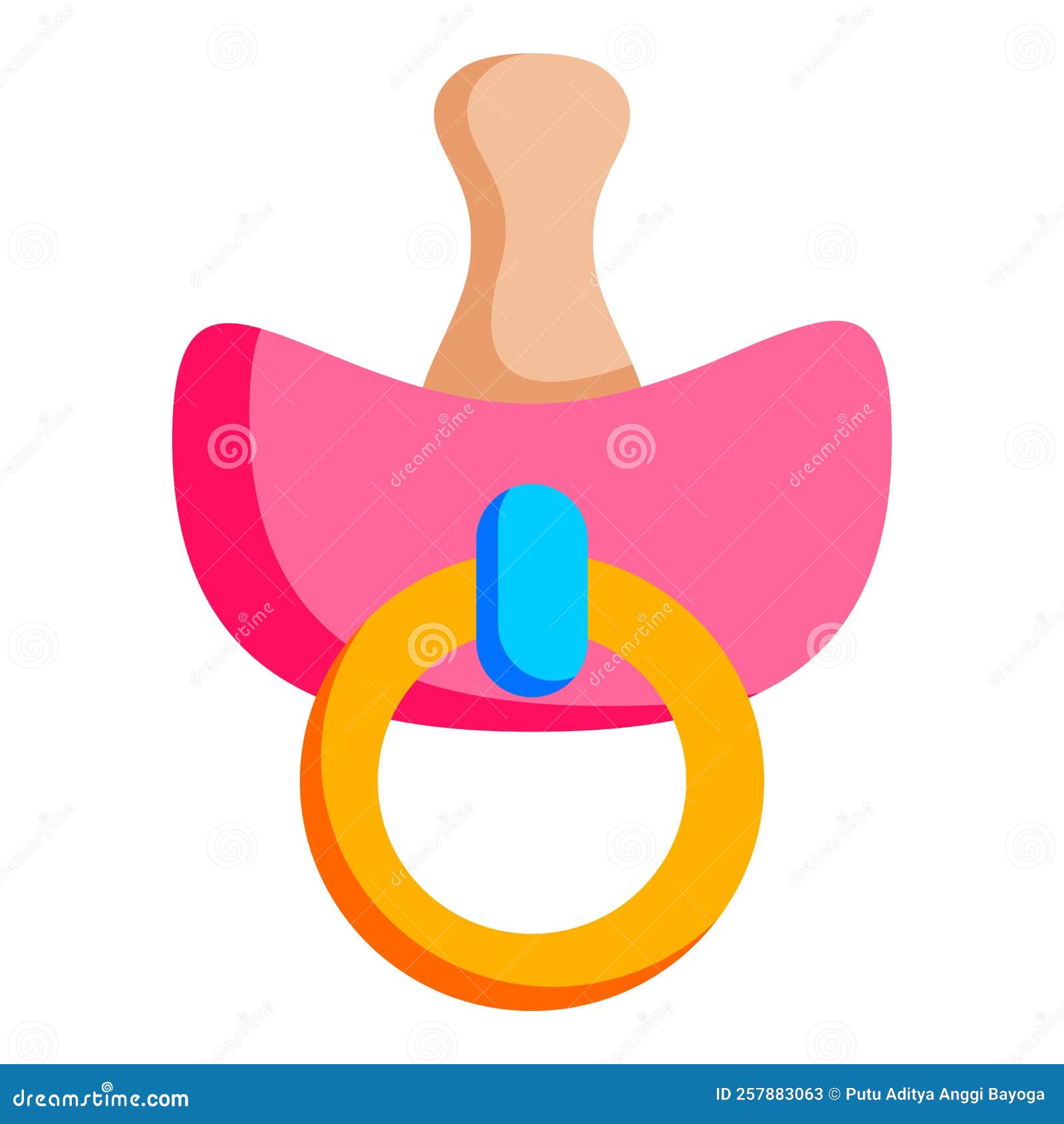 Baby Dummy stock vector. Illustration of flat, simple - 257883063