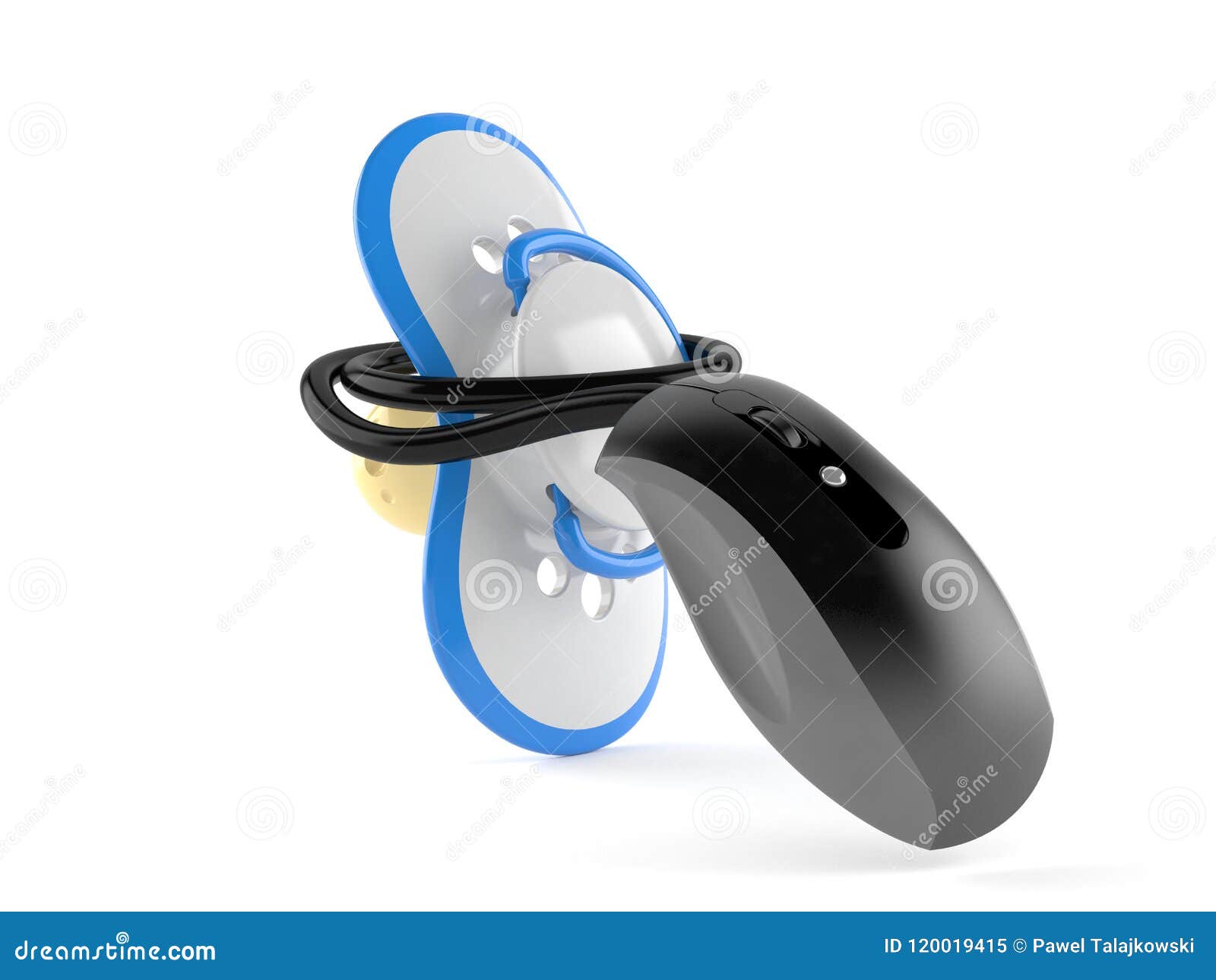 Baby Dummy with Computer Mouse Stock Illustration - Illustration of ...