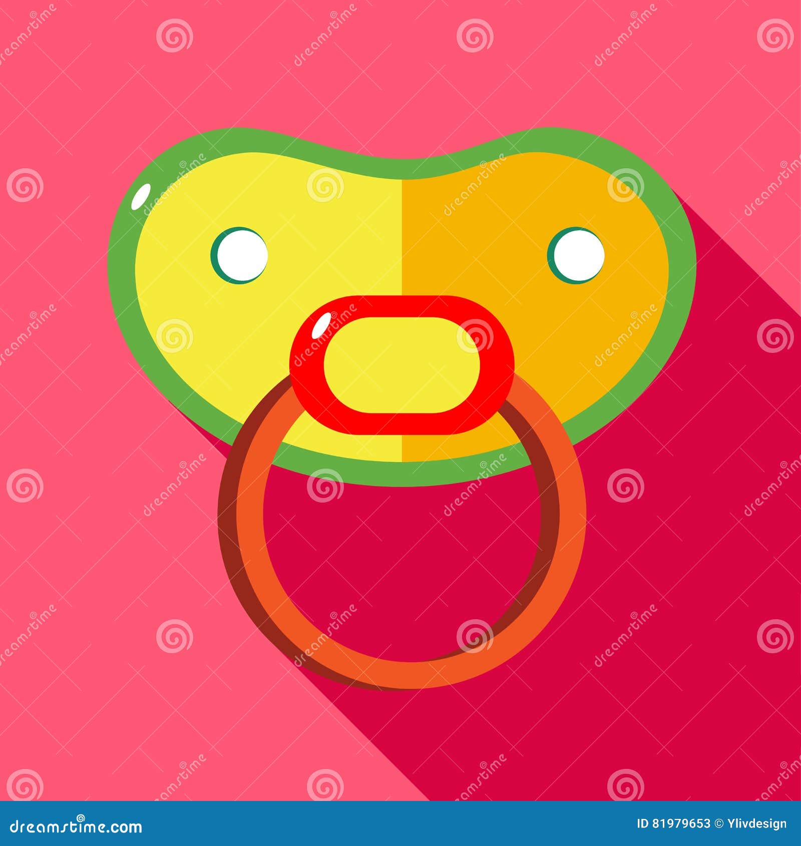 Baby Dummy Icon, Flat Style Stock Vector - Illustration of flat ...