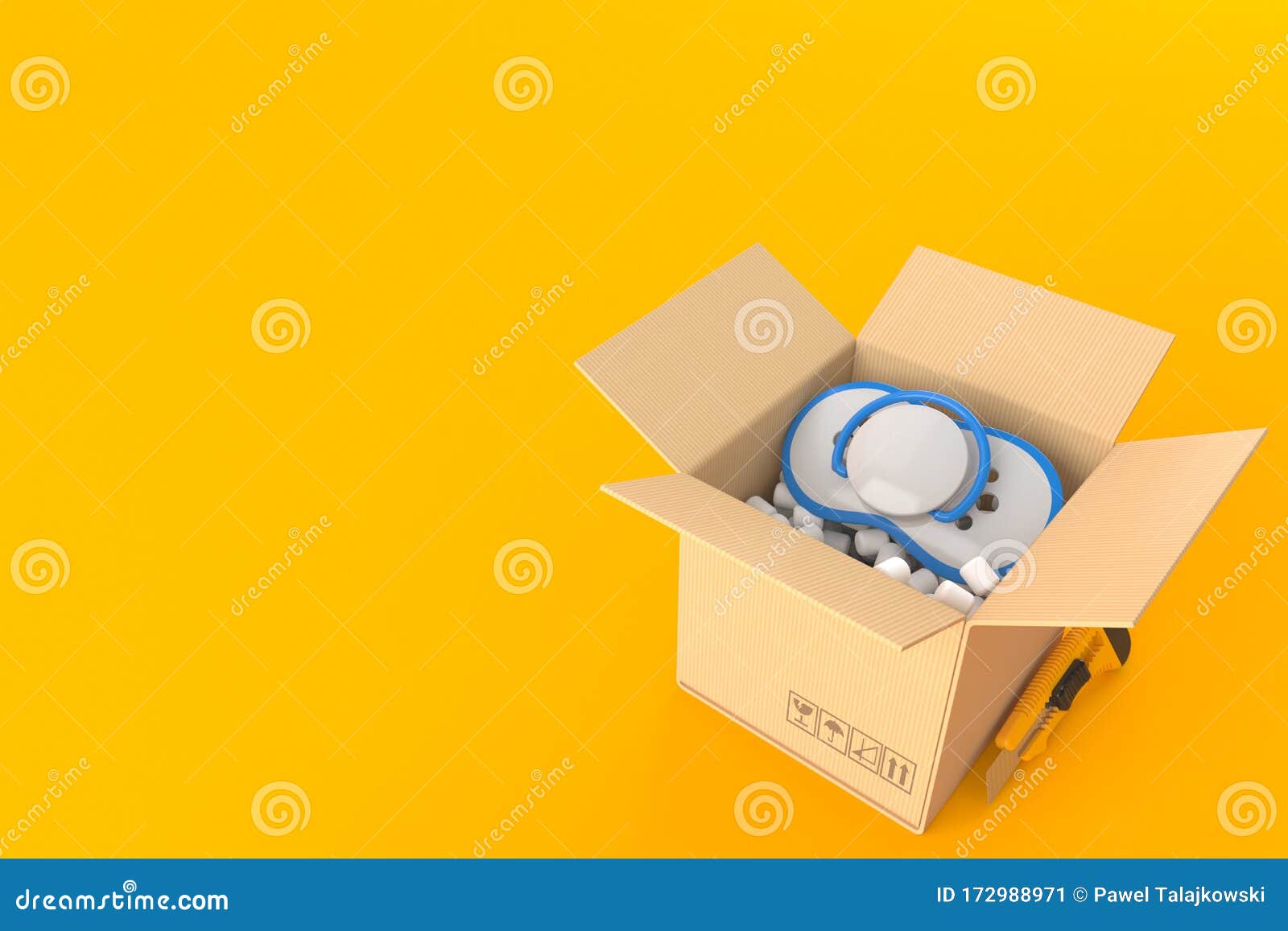 Baby dummy inside package stock illustration. Illustration of copy ...