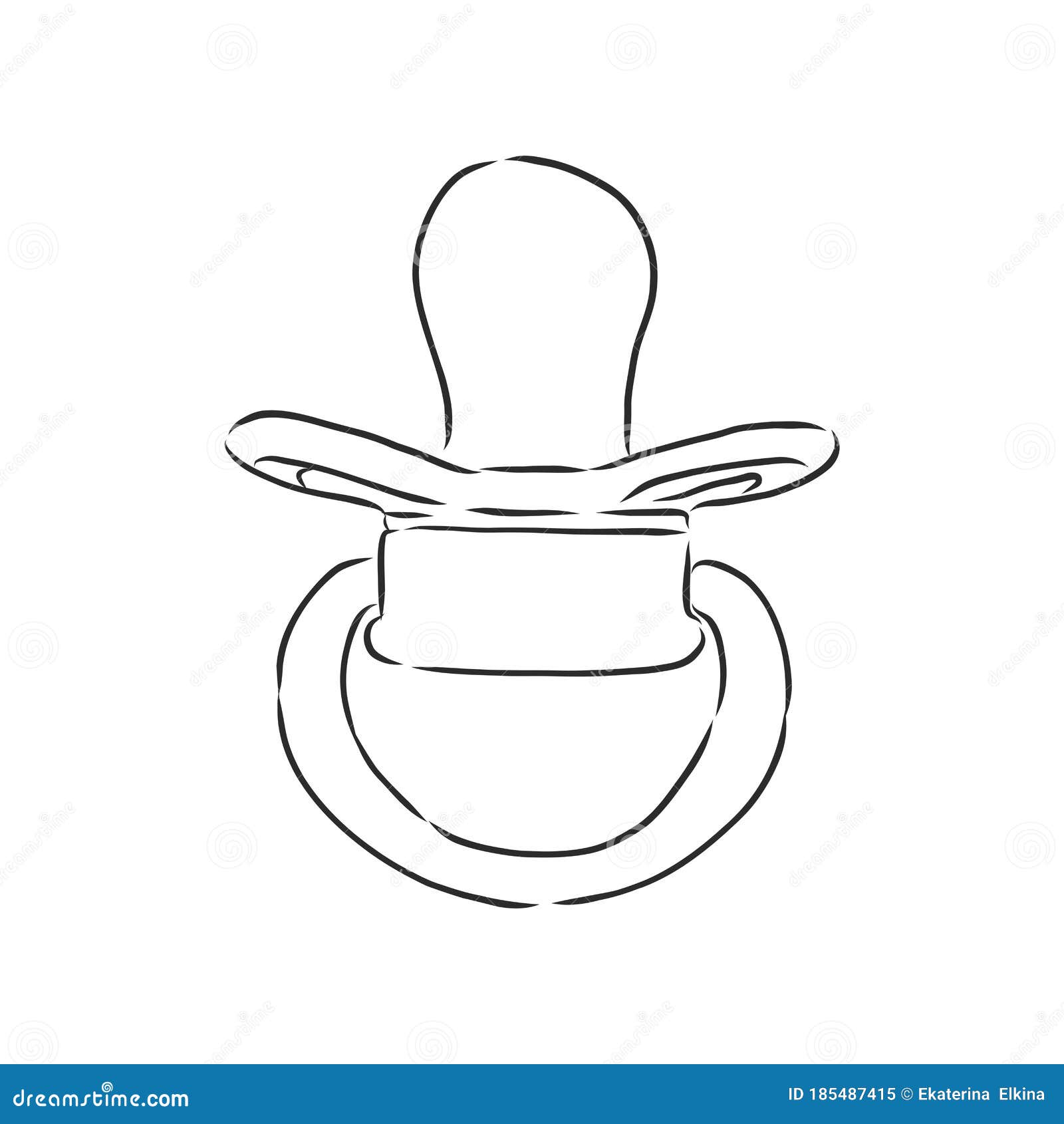 Baby With Pacifier Outline