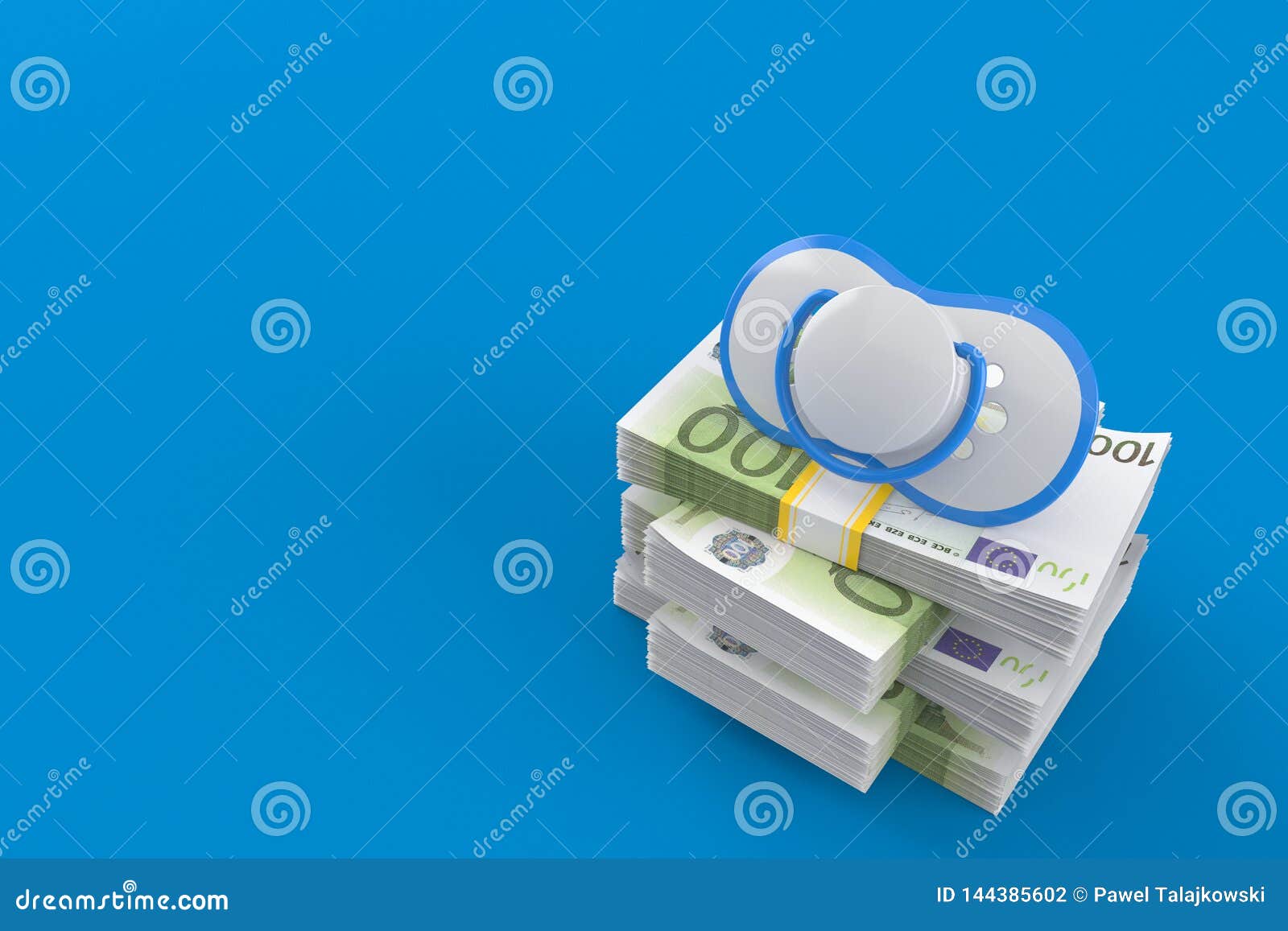 Baby Dummy on Stack of Money Stock Illustration - Illustration of ...