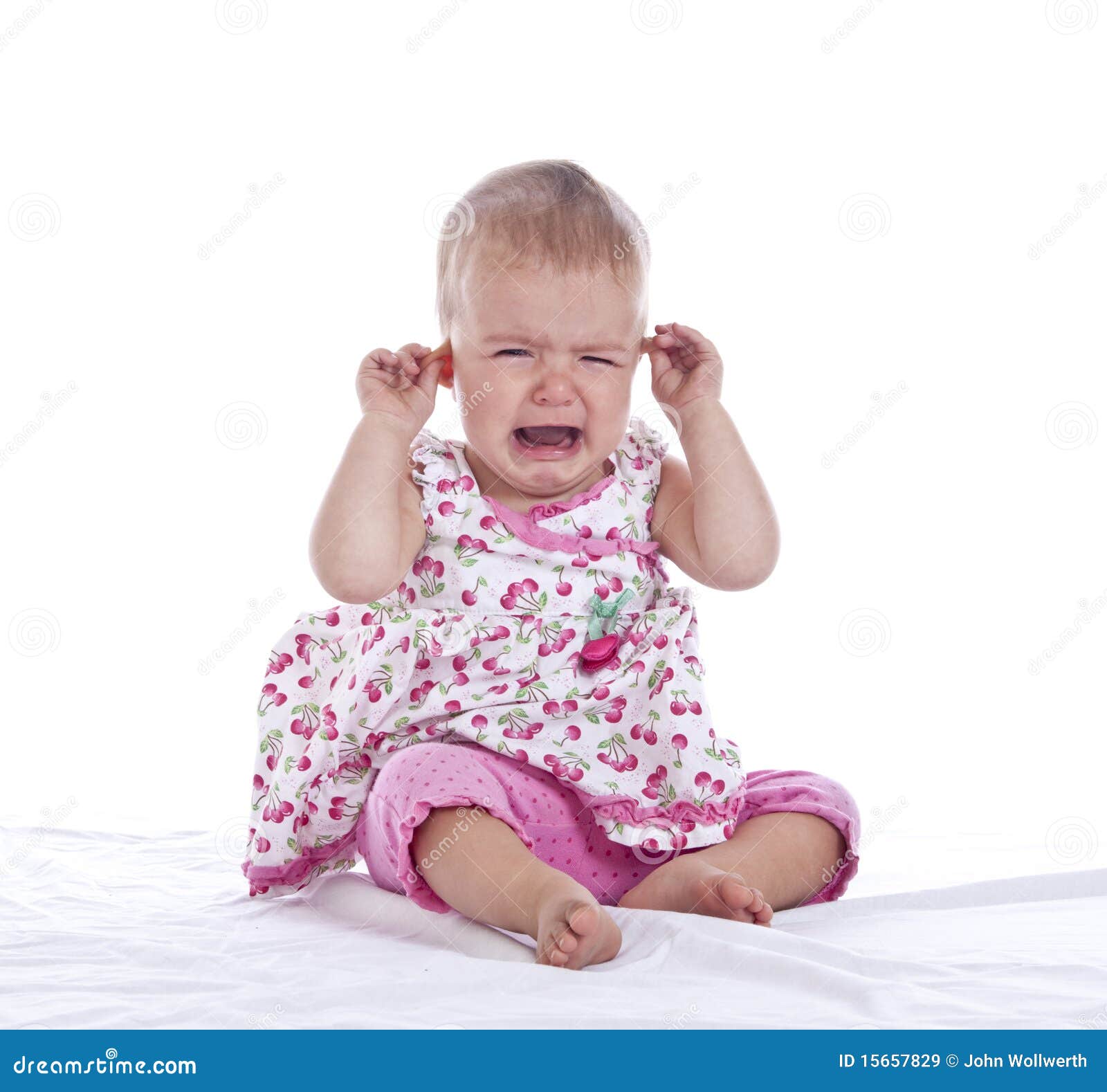 Baby with ear ache stock image. Image of painful, sick - 15657829