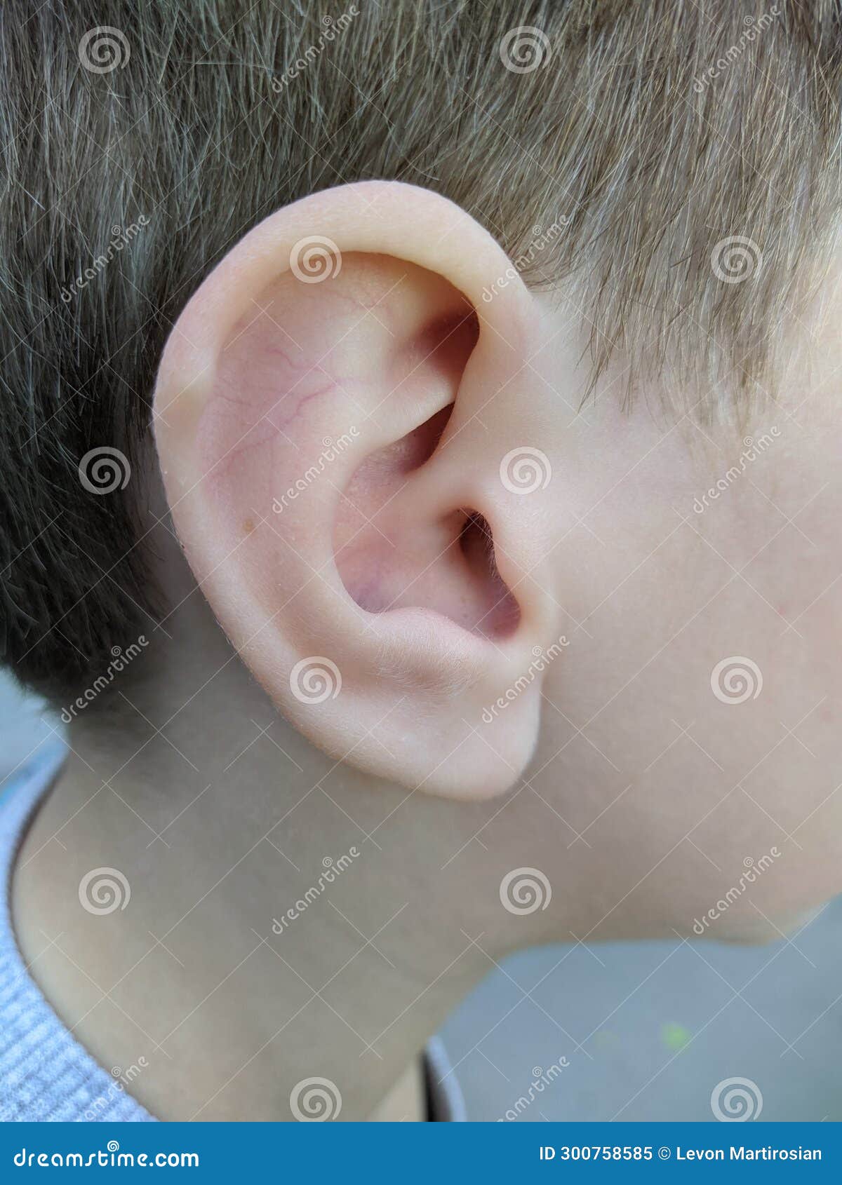Baby Ear Side View Close Up. Stock Image - Image of male, details ...