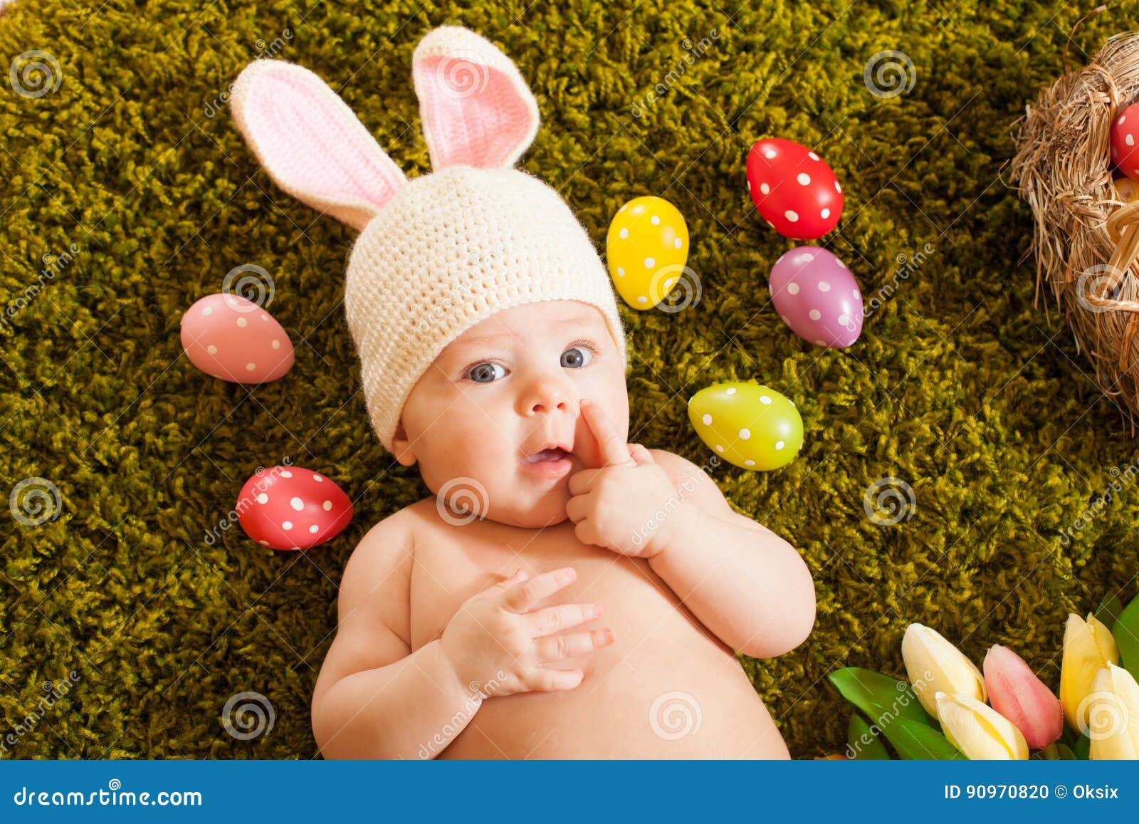 Baby Easter bunny stock photo. Image of holiday, background - 90970820