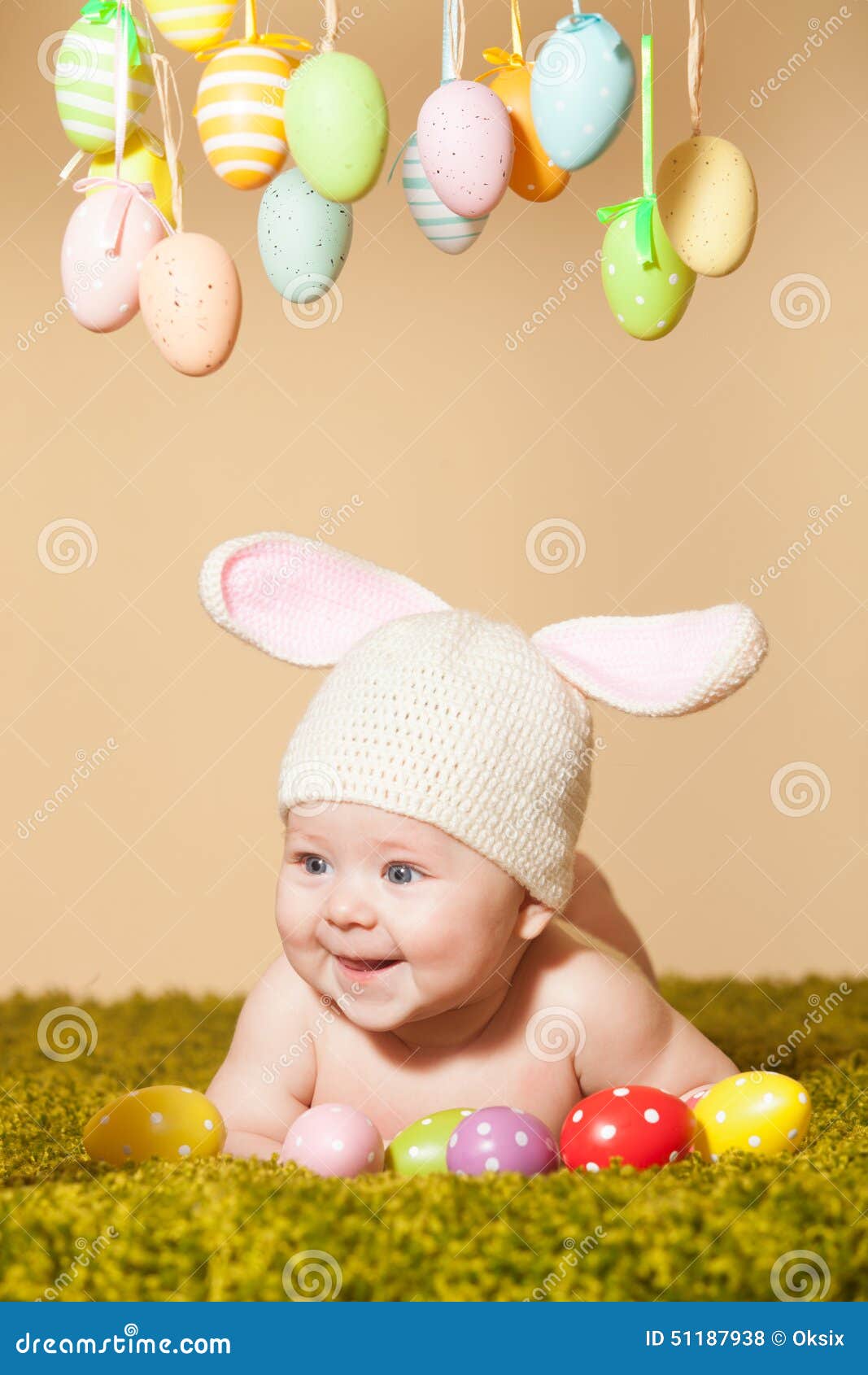 Baby Easter bunny stock photo. Image of easter, lying - 51187938